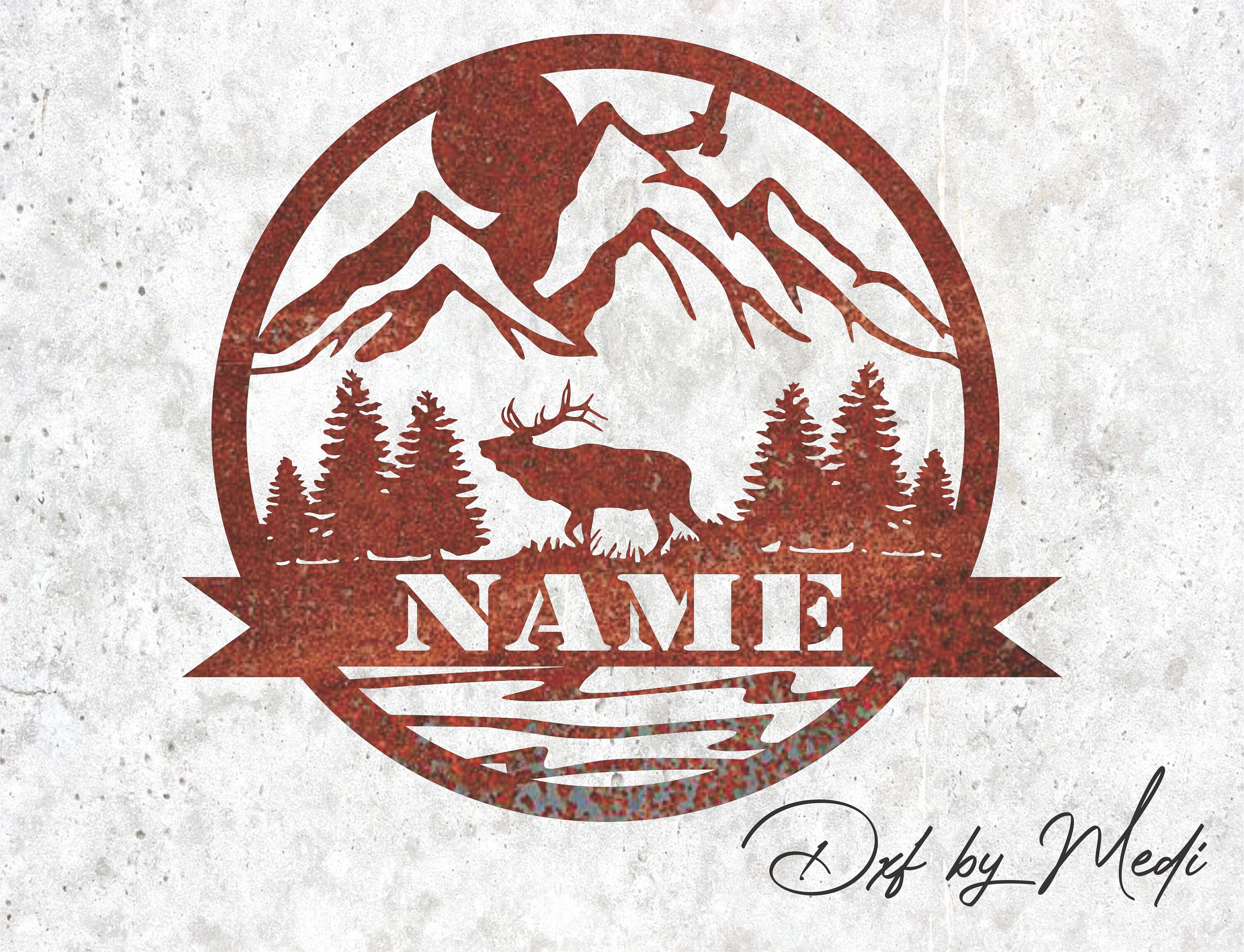 Elegant Elk Outdoor Monogram DXF Svg Files - Instant Download for Laser ...