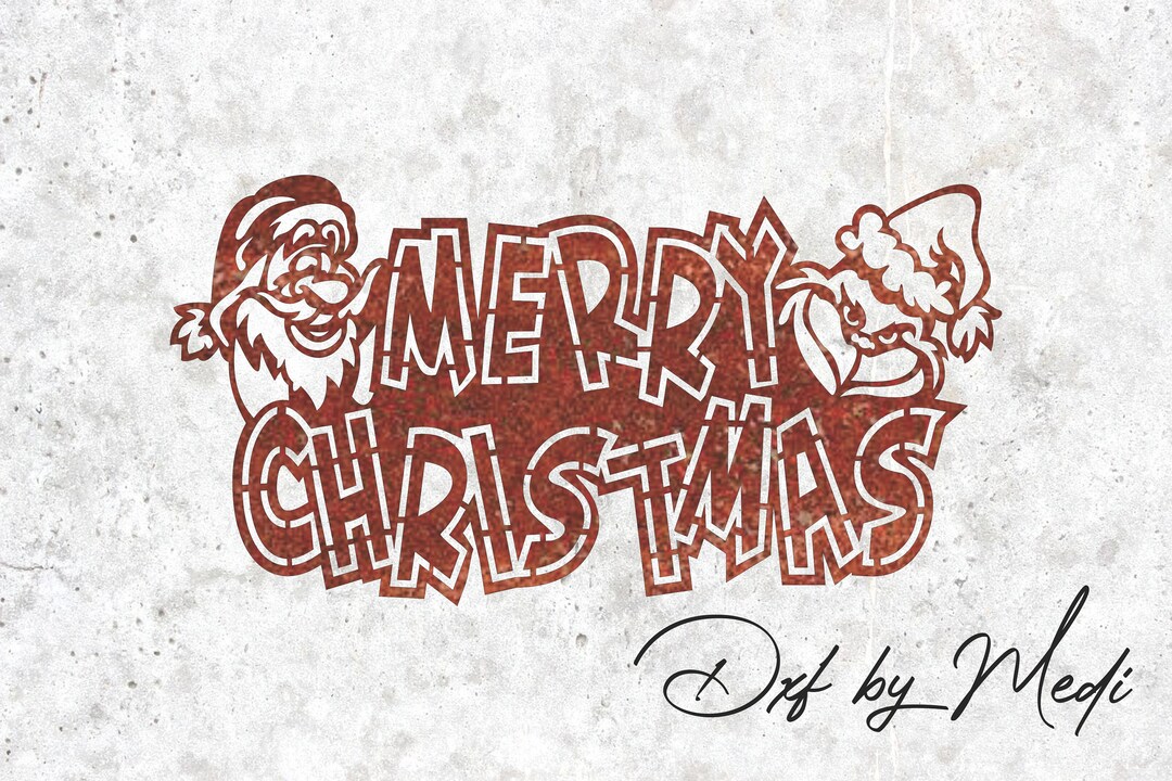 Merry Christmas Santa - DXF SVG Files for Plasma Cnc Laser Waterjet ...