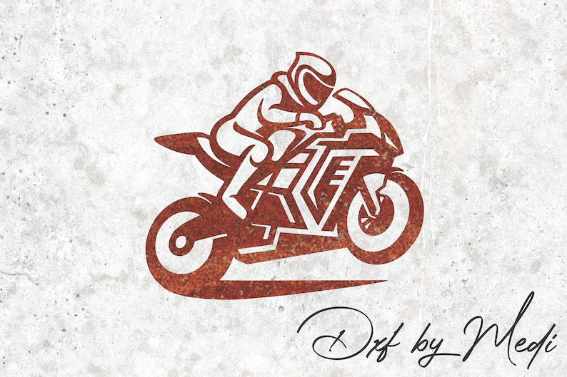Biker Race Motorcycle - DXF SVG Files for Plasma Cnc Laser Waterjet ...