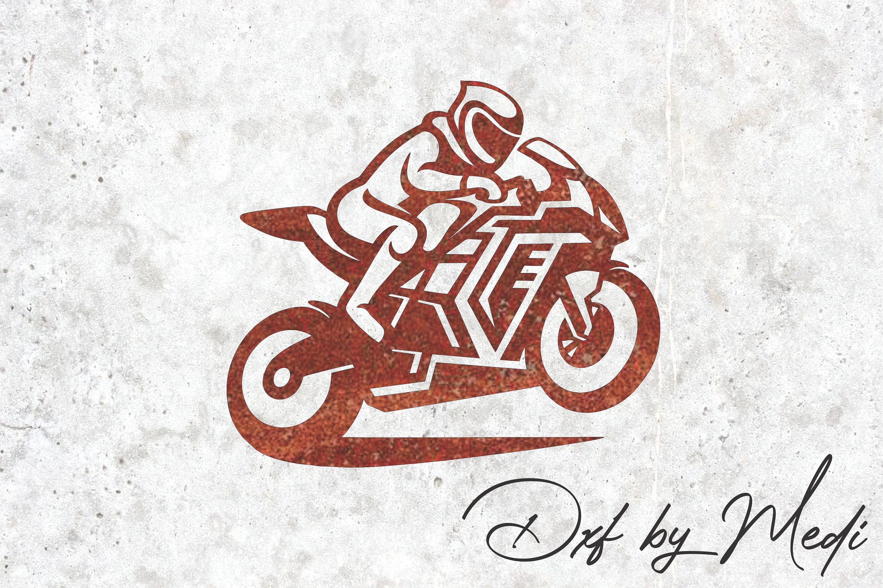 Biker Race Motorcycle - DXF SVG Files for Plasma Cnc Laser Waterjet ...