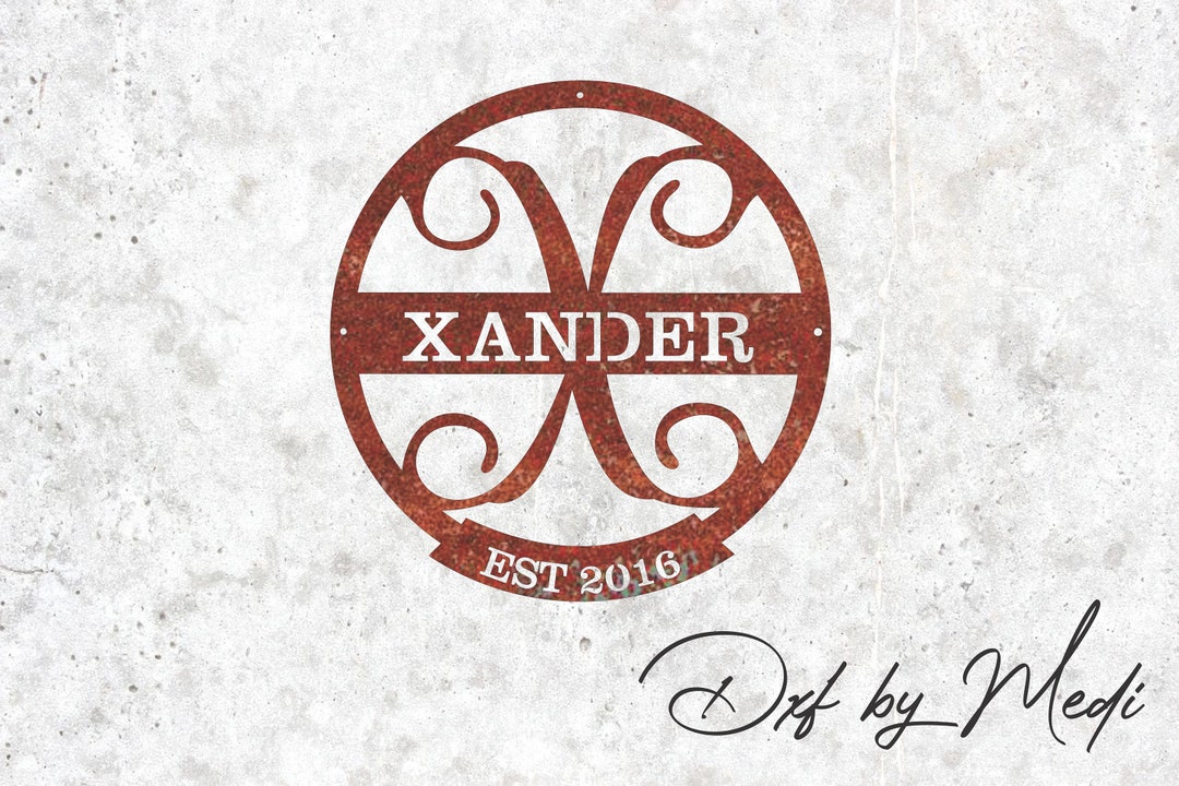 Split Monogram Letter Sign With Custom Name- Dxf Files for Cnc Plasma ...