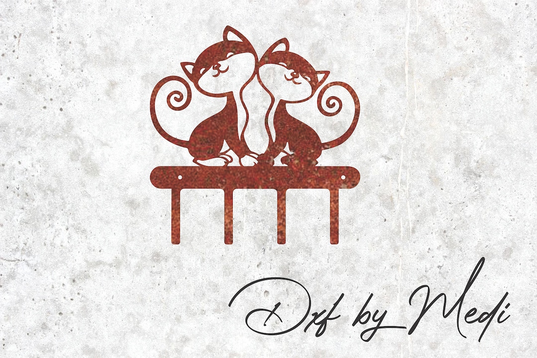 Cat Key Holder DXF Sign- DXF SVG Files for Plasma Cnc Laser Waterjet ...