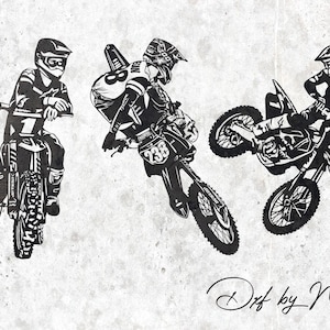Pack of Three Motocross Riders SVG DXF Files for Laser Cutting - Etsy ...