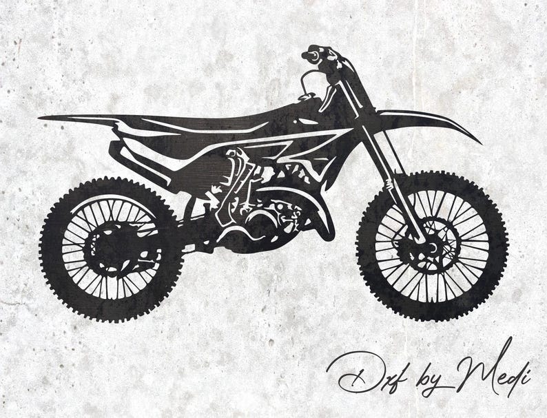 Silueta de motocross: archivo SVG DXF para corte por láser y CNC - Etsy ...