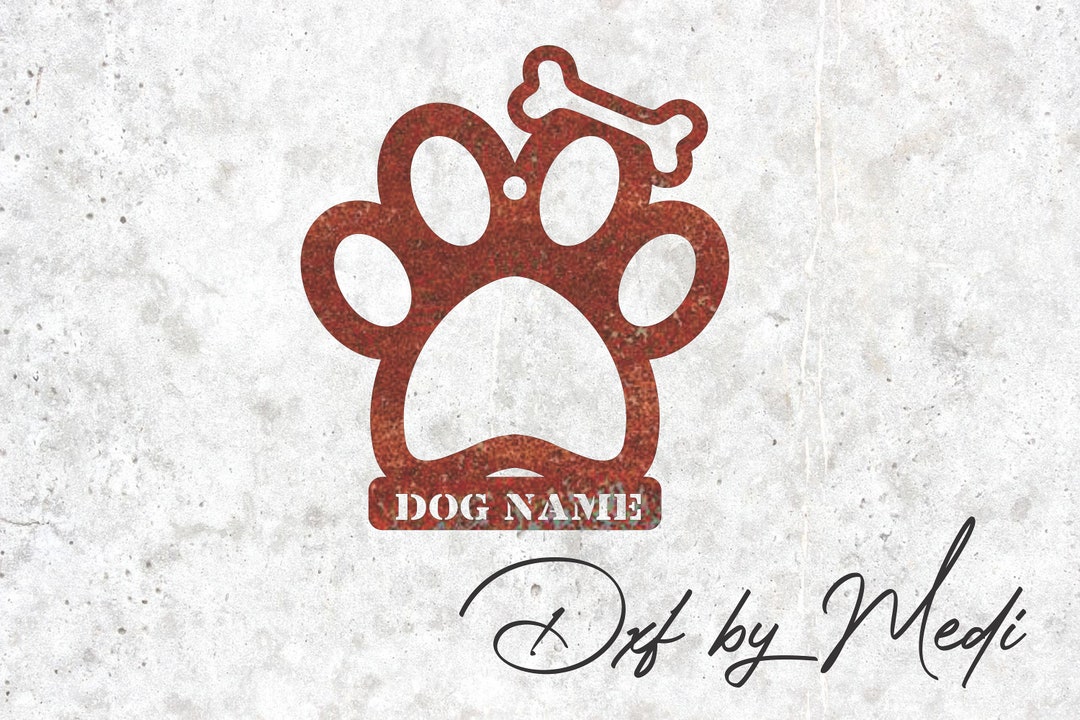 Customizable Dog Paw SVG DXF Files: CNC Laser Cut Monogram Art - Etsy