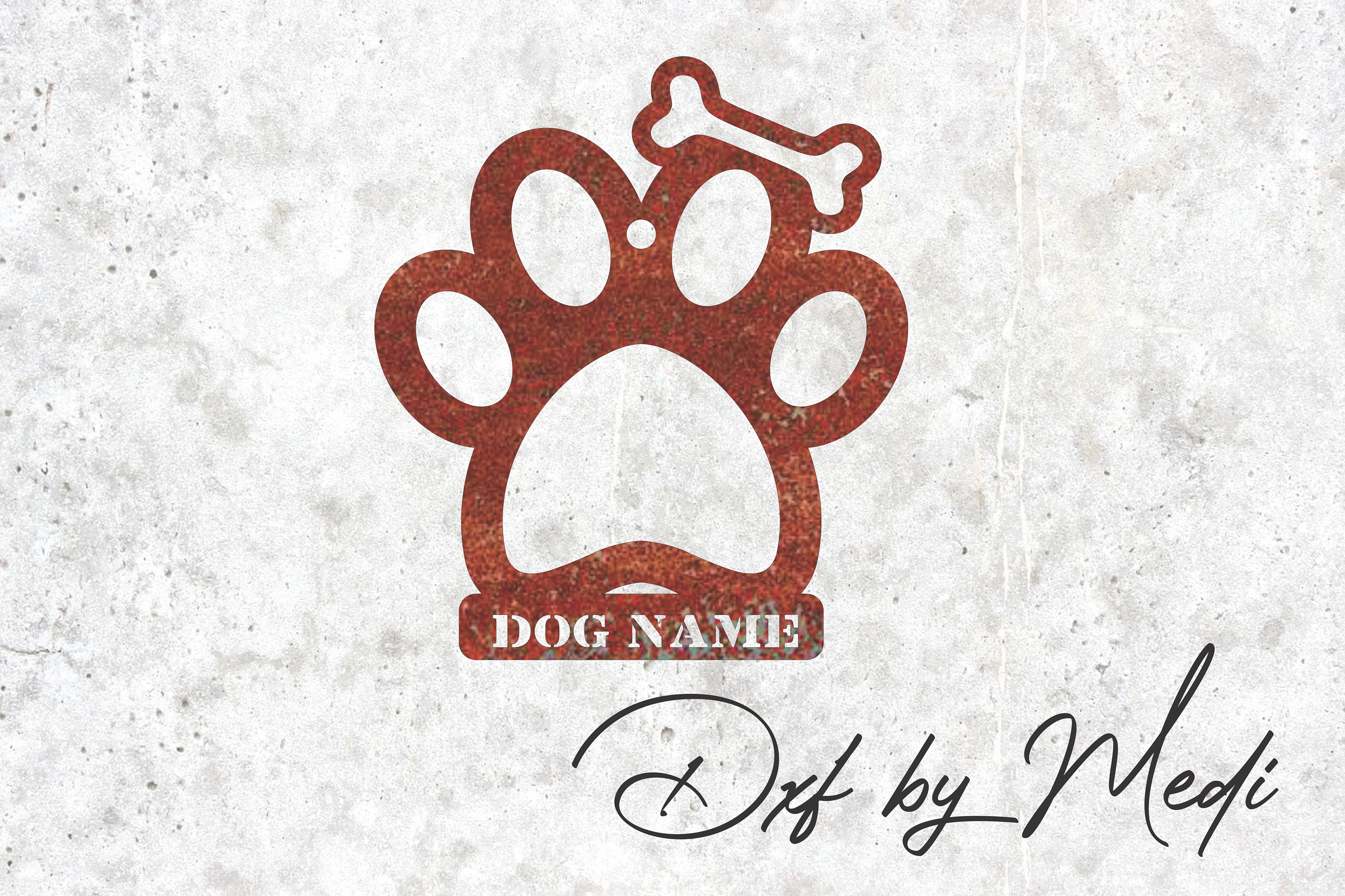 Customizable Dog Paw SVG DXF Files: CNC Laser Cut Monogram Art - Etsy ...