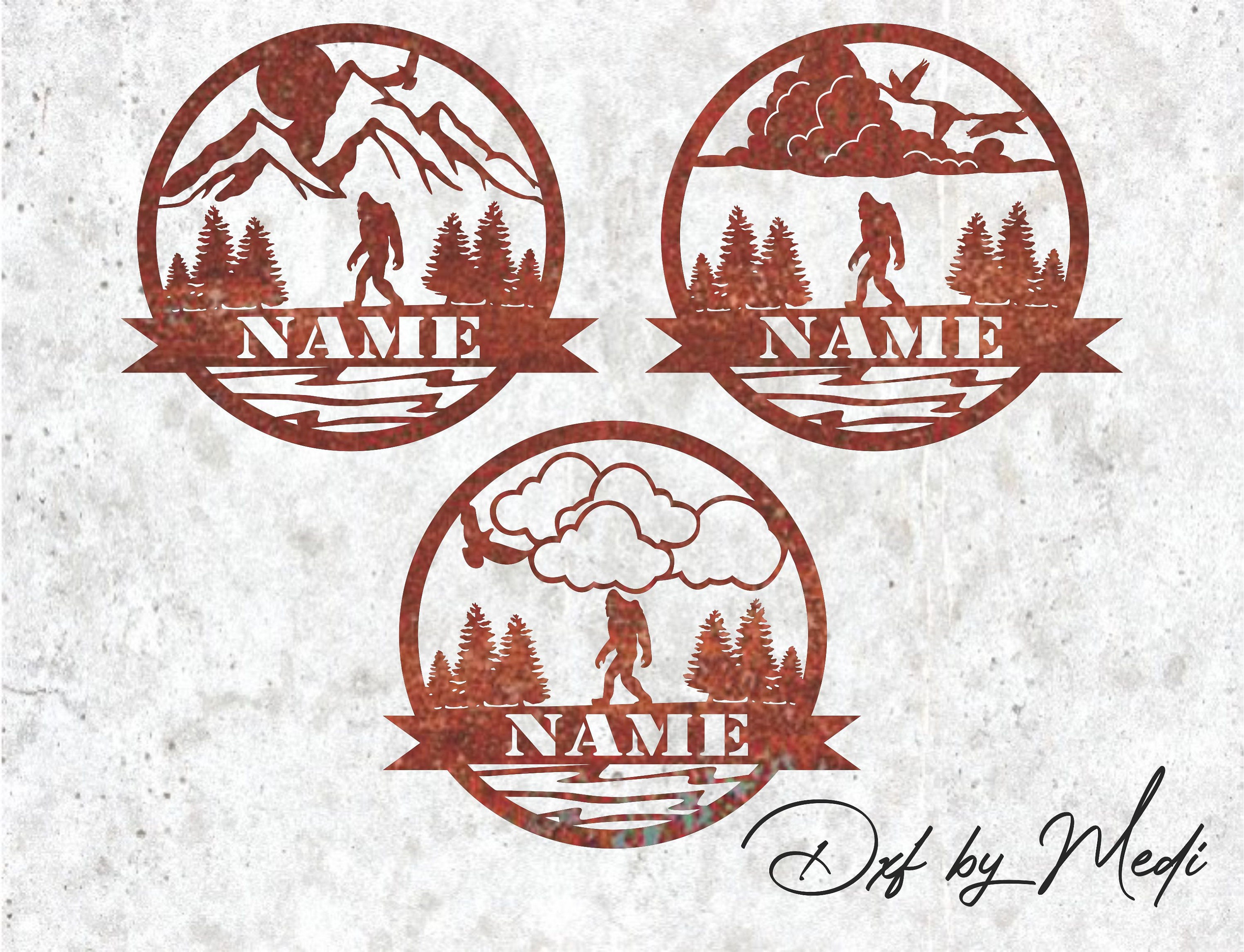 Sasquatch Outdoor Monogram: CNC Plasma Laser Cut File (DXF, SVG) - Etsy