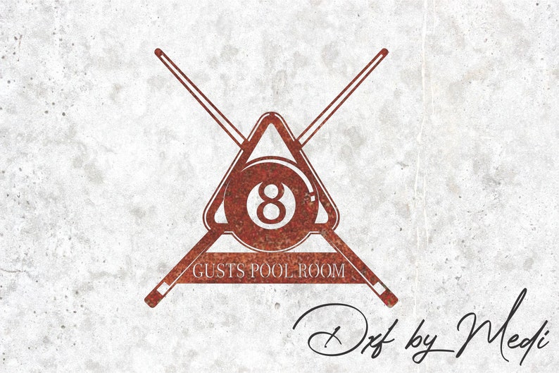 Pool Table Monogram - DXF SVG Files for Plasma Cnc Laser Waterjet Ready ...