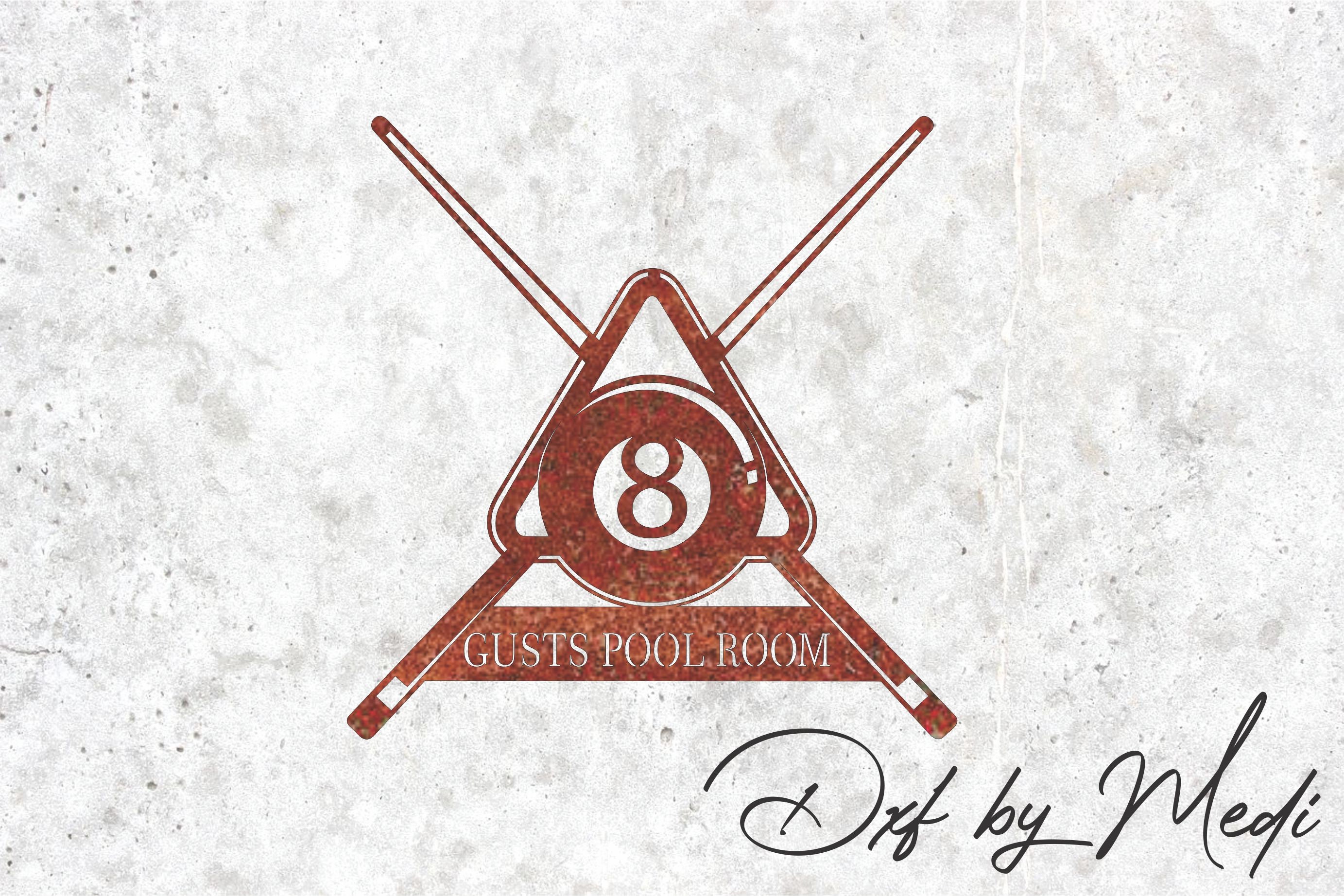 Pool Table Monogram - DXF SVG Files for Plasma Cnc Laser Waterjet Ready ...