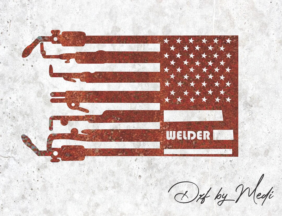 American Flag Welder DXF Svg Files - Instant Download for Laser, Plasma ...