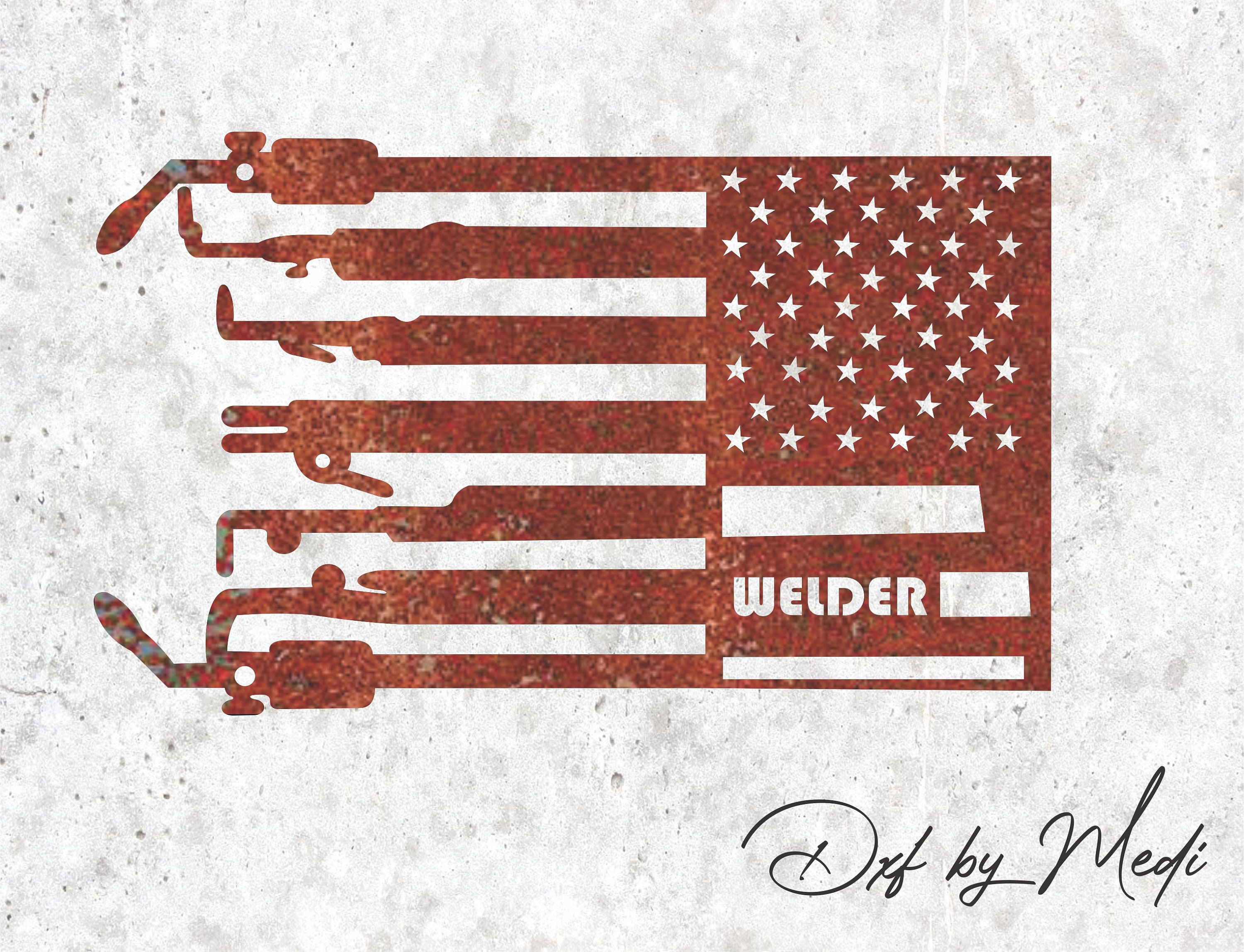 American Flag Welder DXF Svg Files Instant Download for Laser, Plasma ...