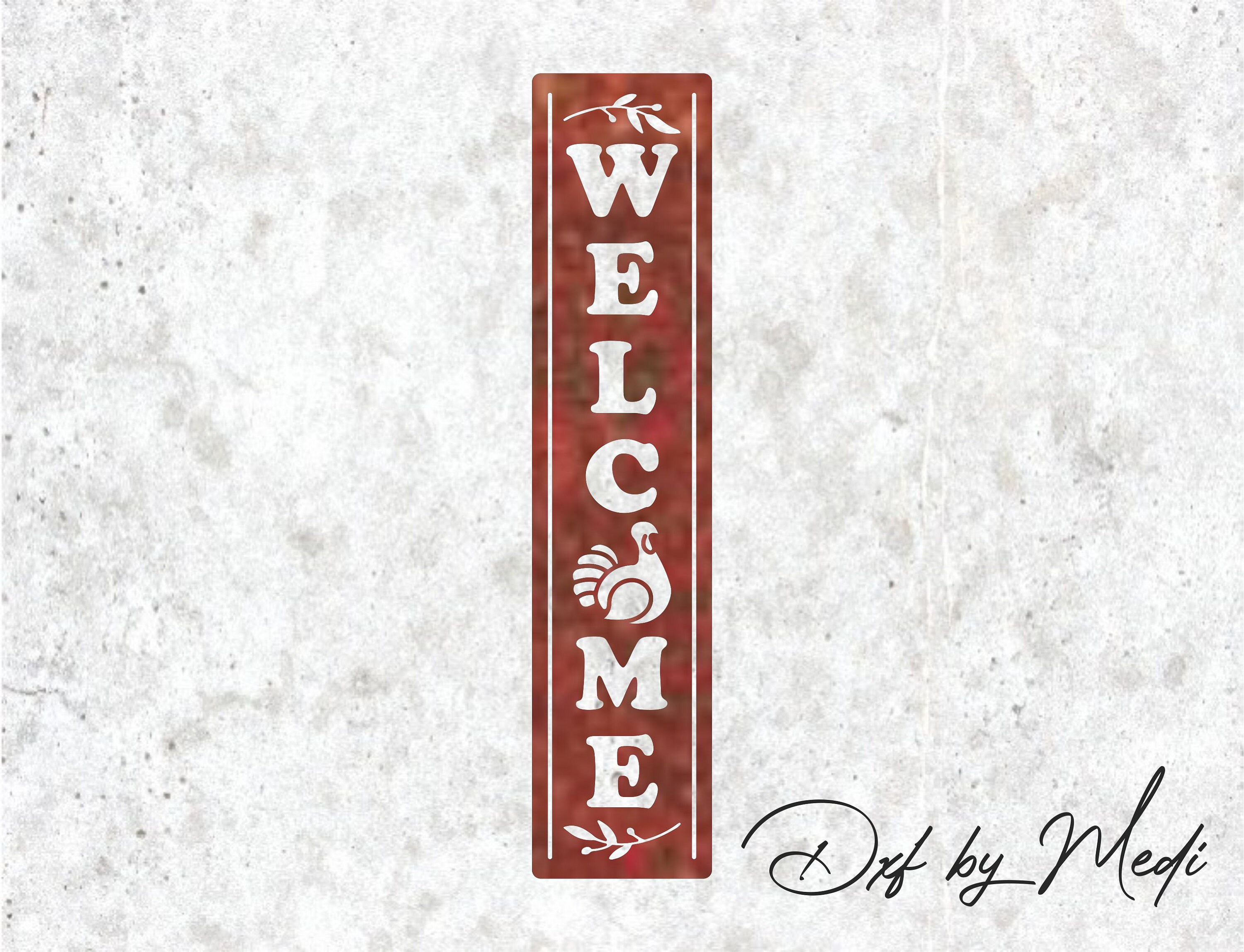 Welcome Sign DXF SVG Files: CNC Laser Plasma Cut - Etsy