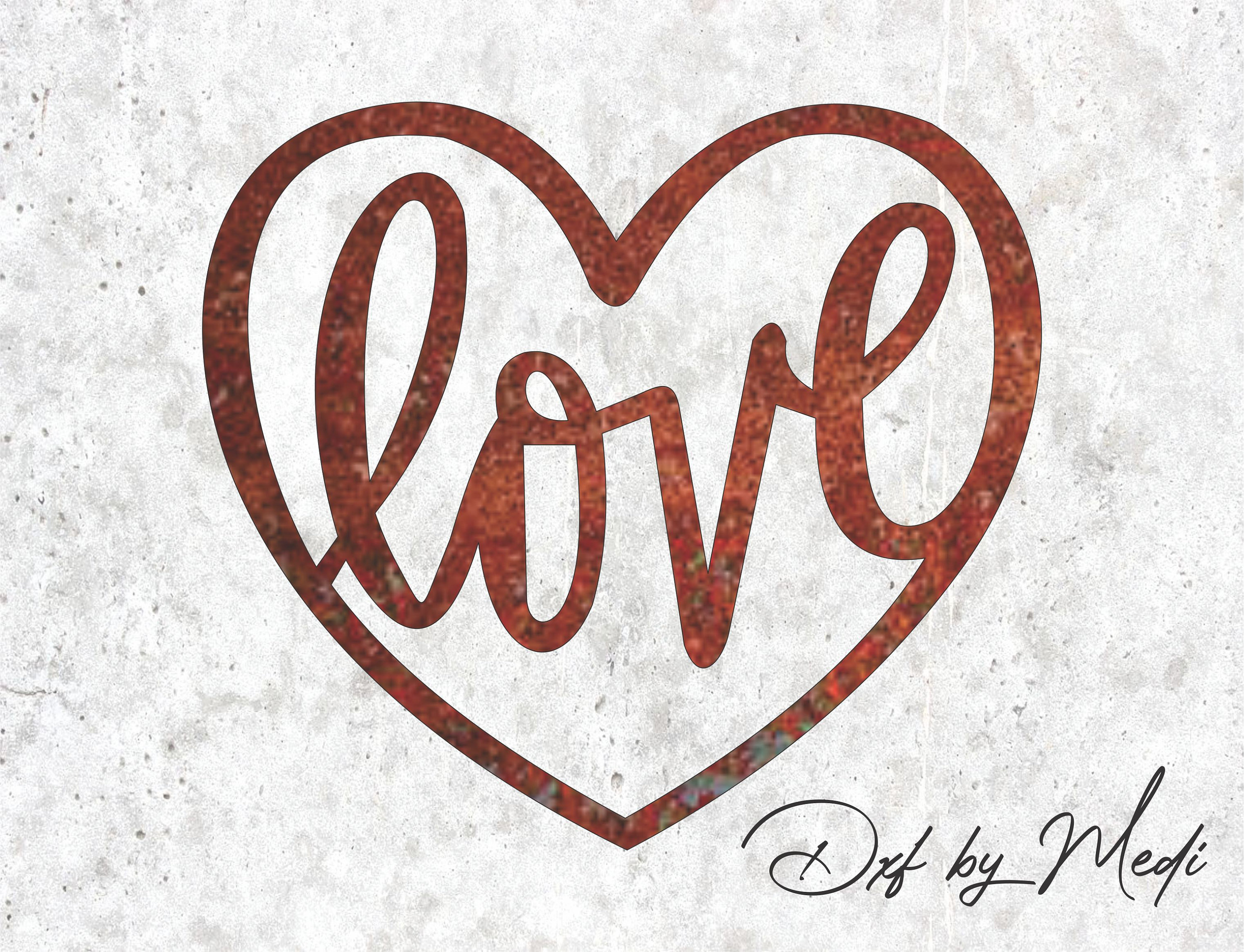 Love Heart DXF SVG Files for Plasma Cnc Laser Waterjet Ready to Cut ...