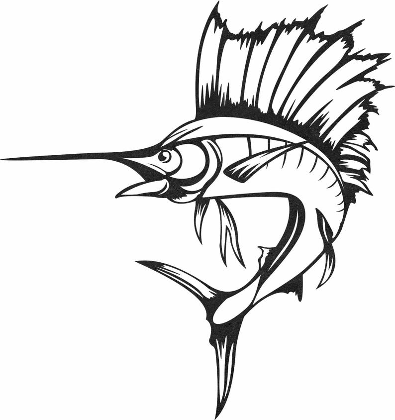 Marlin Fish DXF & SVG Files | Ready-to-cut for CNC, Laser, Plasma ...