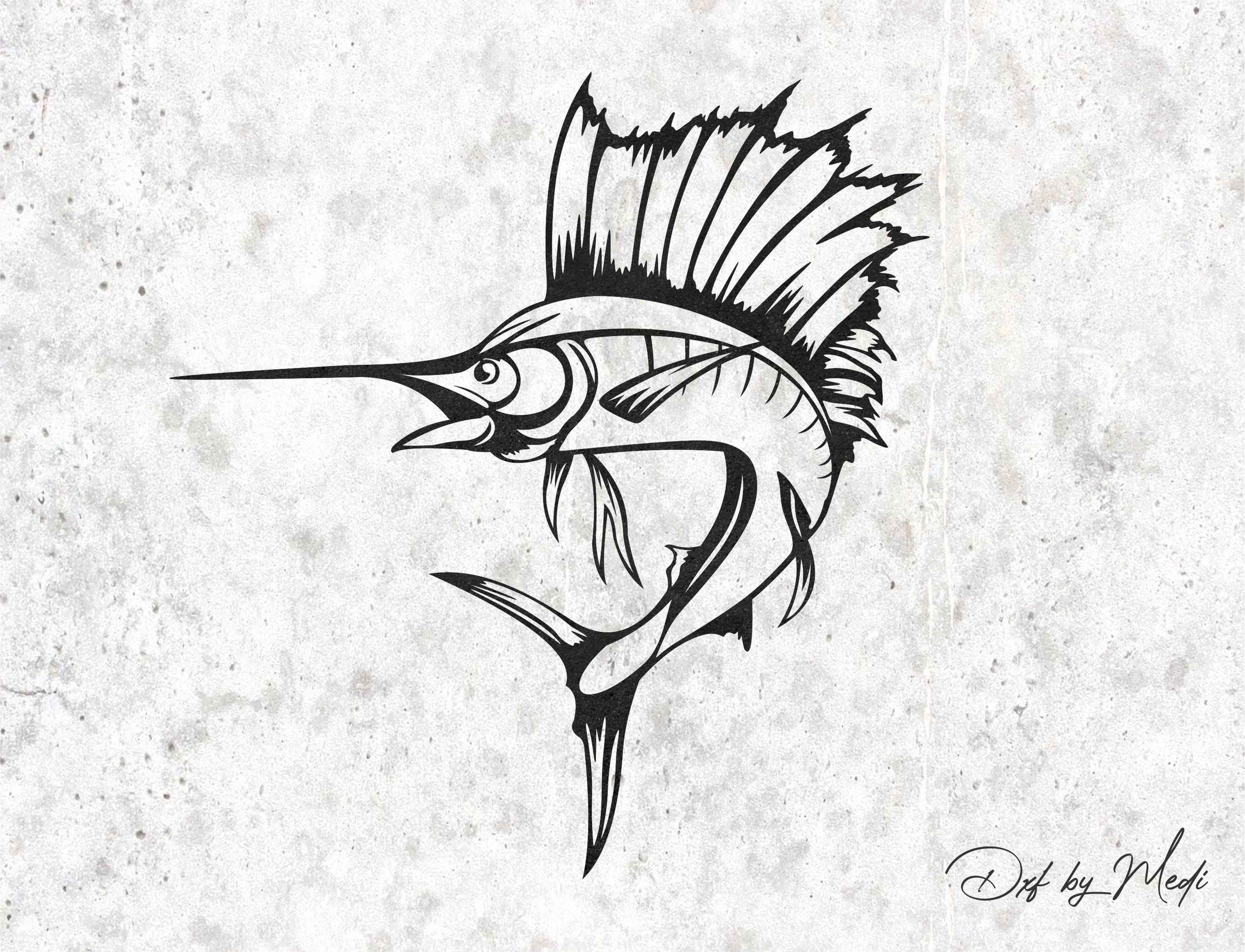 Marlin Fish DXF & SVG Files | Ready-to-cut for CNC, Laser, Plasma ...