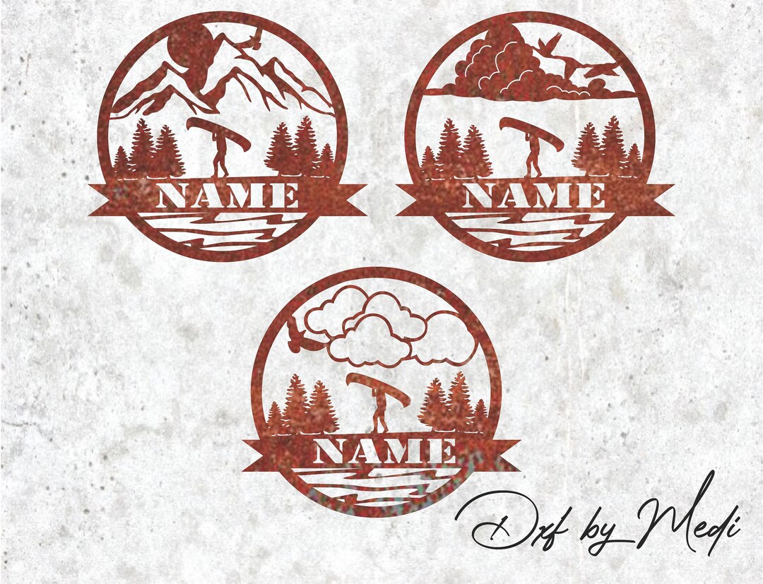 Personalized Canoe Outdoor Monogram Pack - DXF SVG File for Cnc Plasma ...