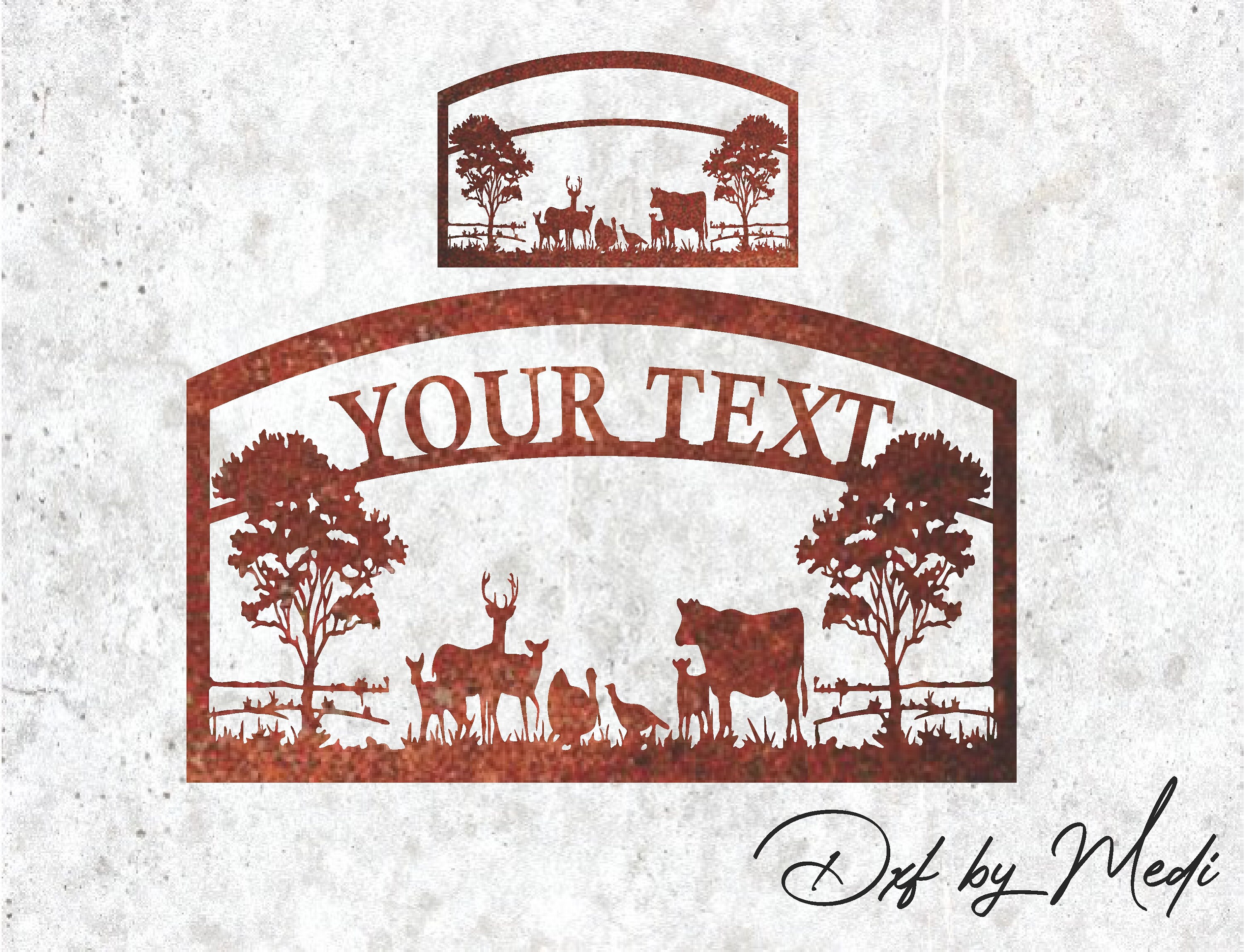 Personalized Deer Scene DXF SVG Files - Rustic Farm and Outdoor Metal ...