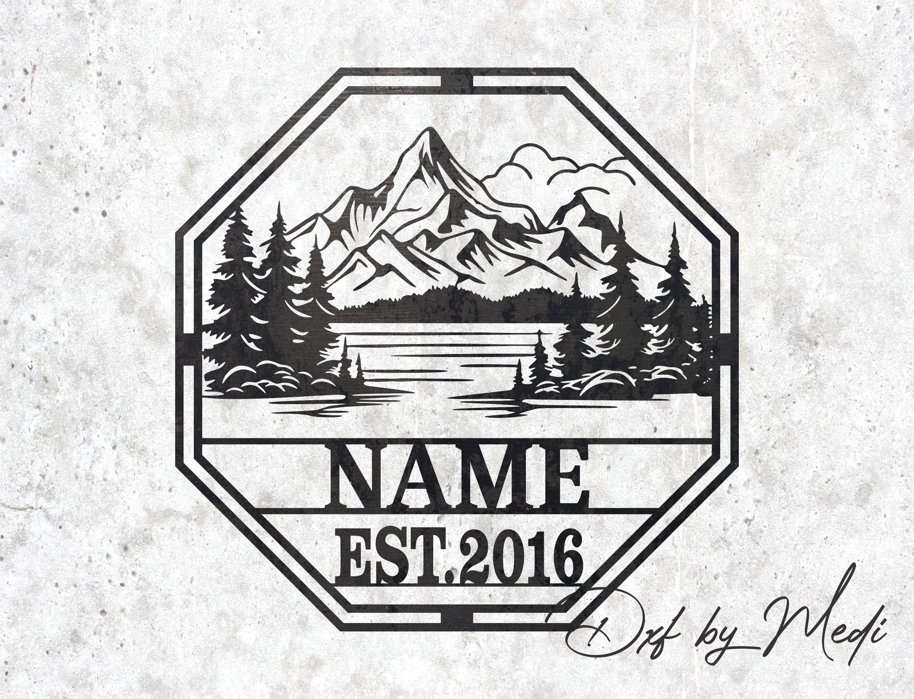 Personalized Mountain Scene Sign - SVG DXF Files for Laser Cutting - Etsy