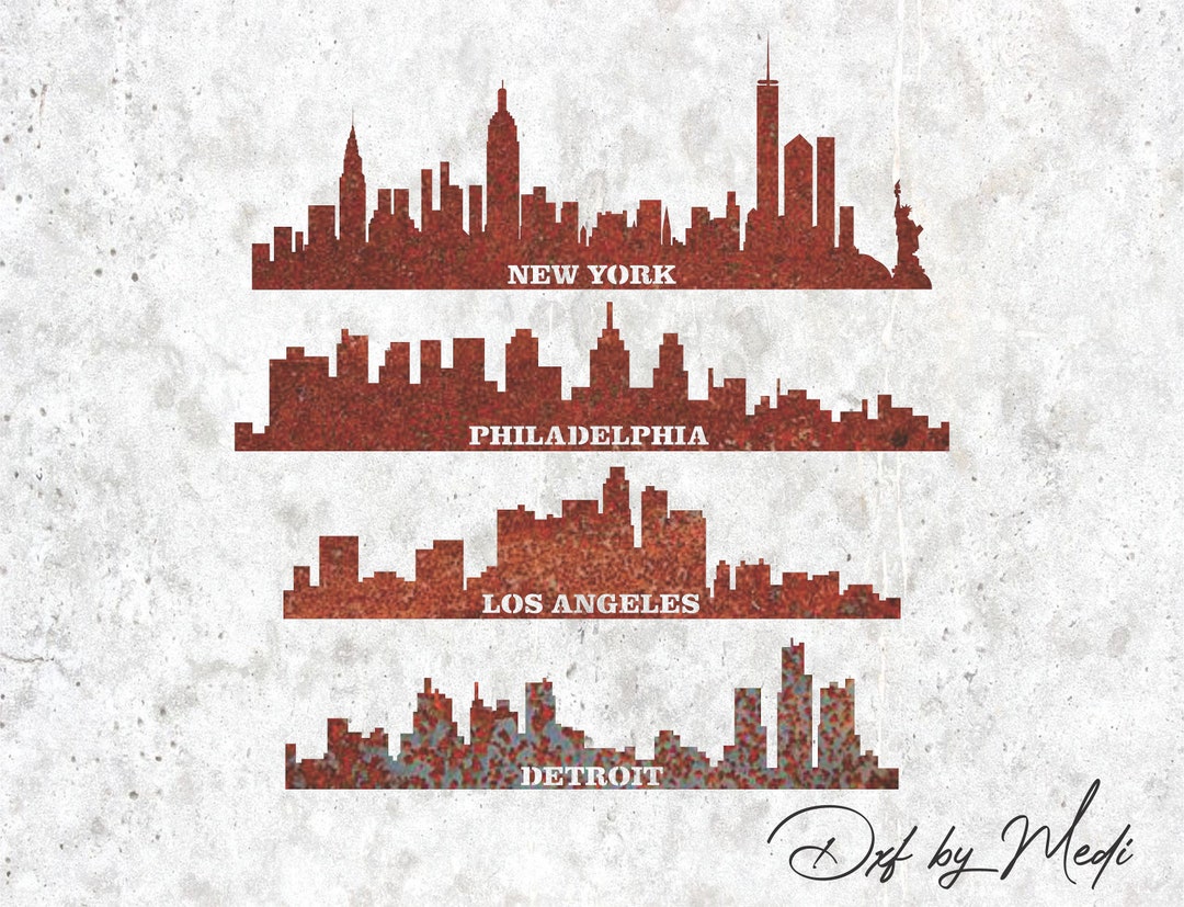Us Cities Skylines Pack - DXF SVG Files for Plasma Cnc Laser Waterjet ...