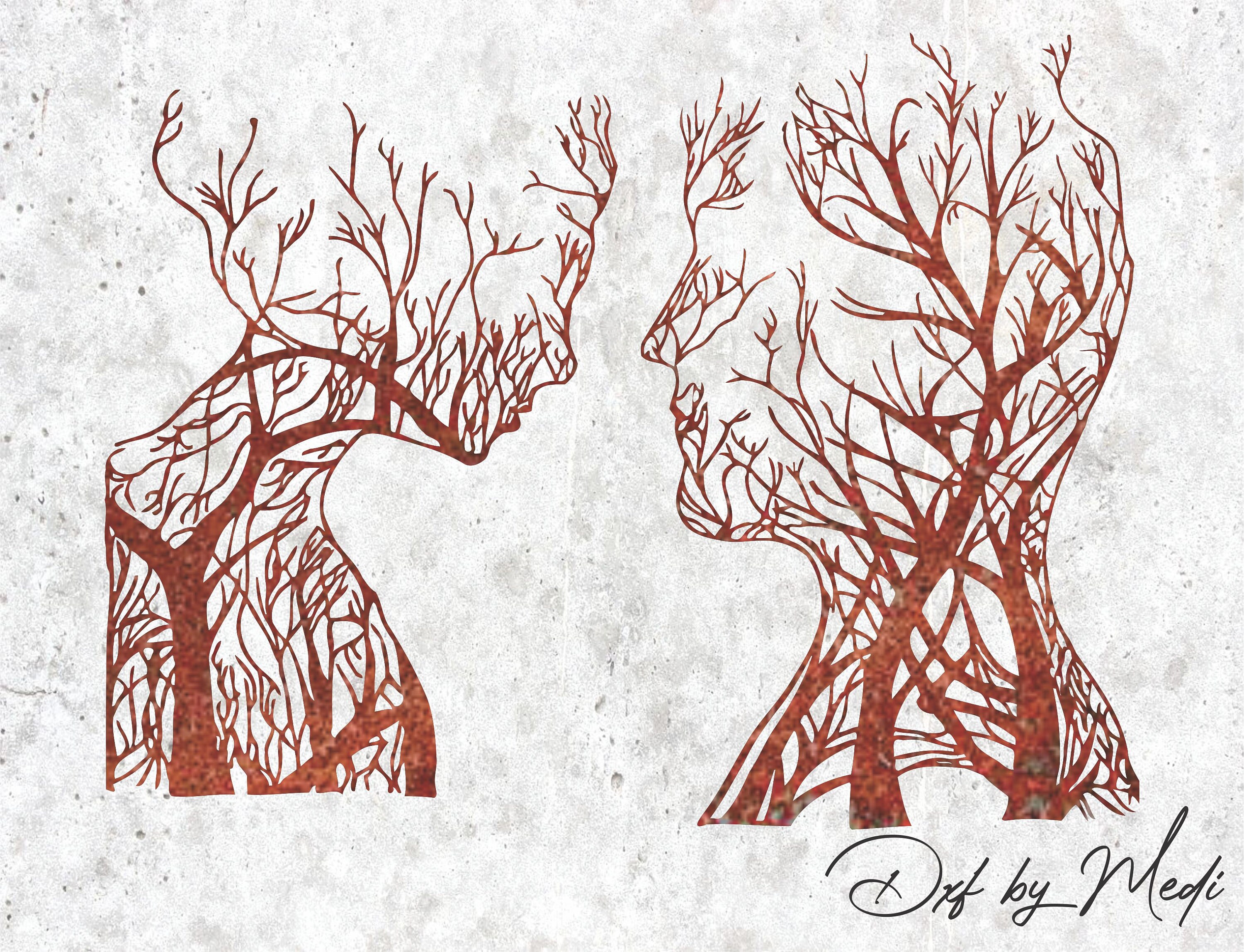 Couple Tree Wall Art DXF SVG Files for Plasma Cnc Laser Waterjet Ready ...