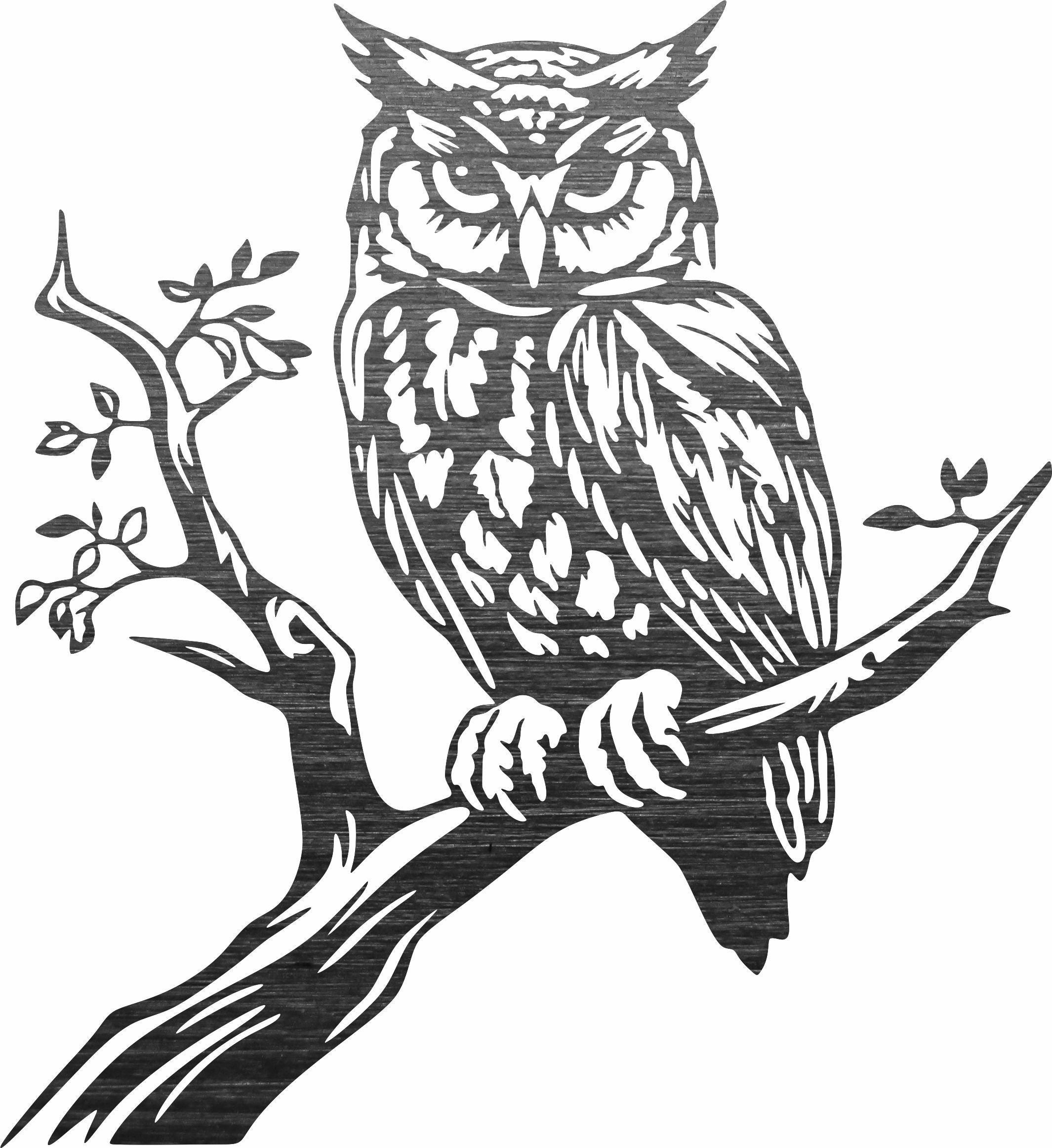 Owl on a Branch - SVG DXF Files for Laser and CNC Cutting - Etsy