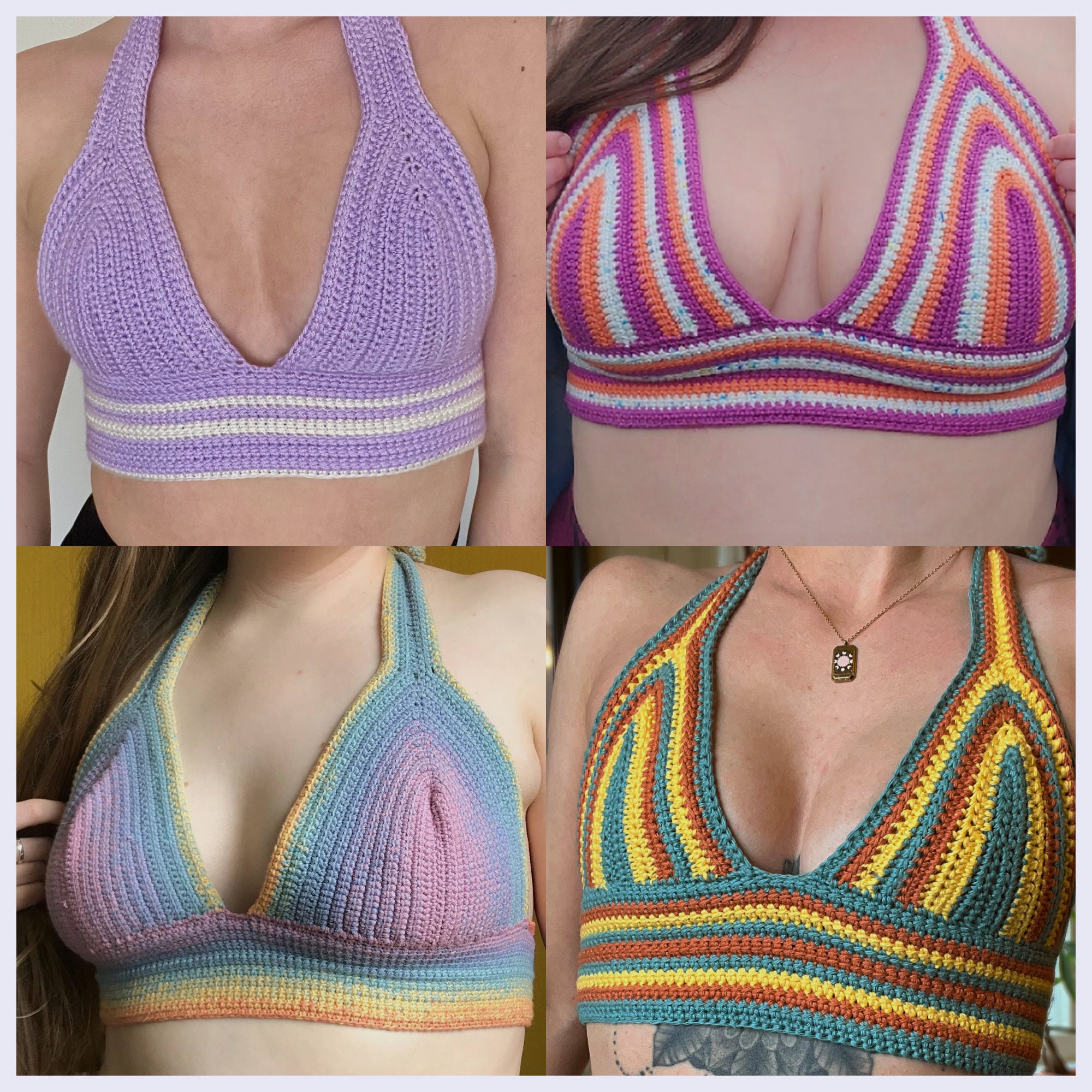 Striped Titty Top Halter Crochet Pattern PDF ONLY - Etsy