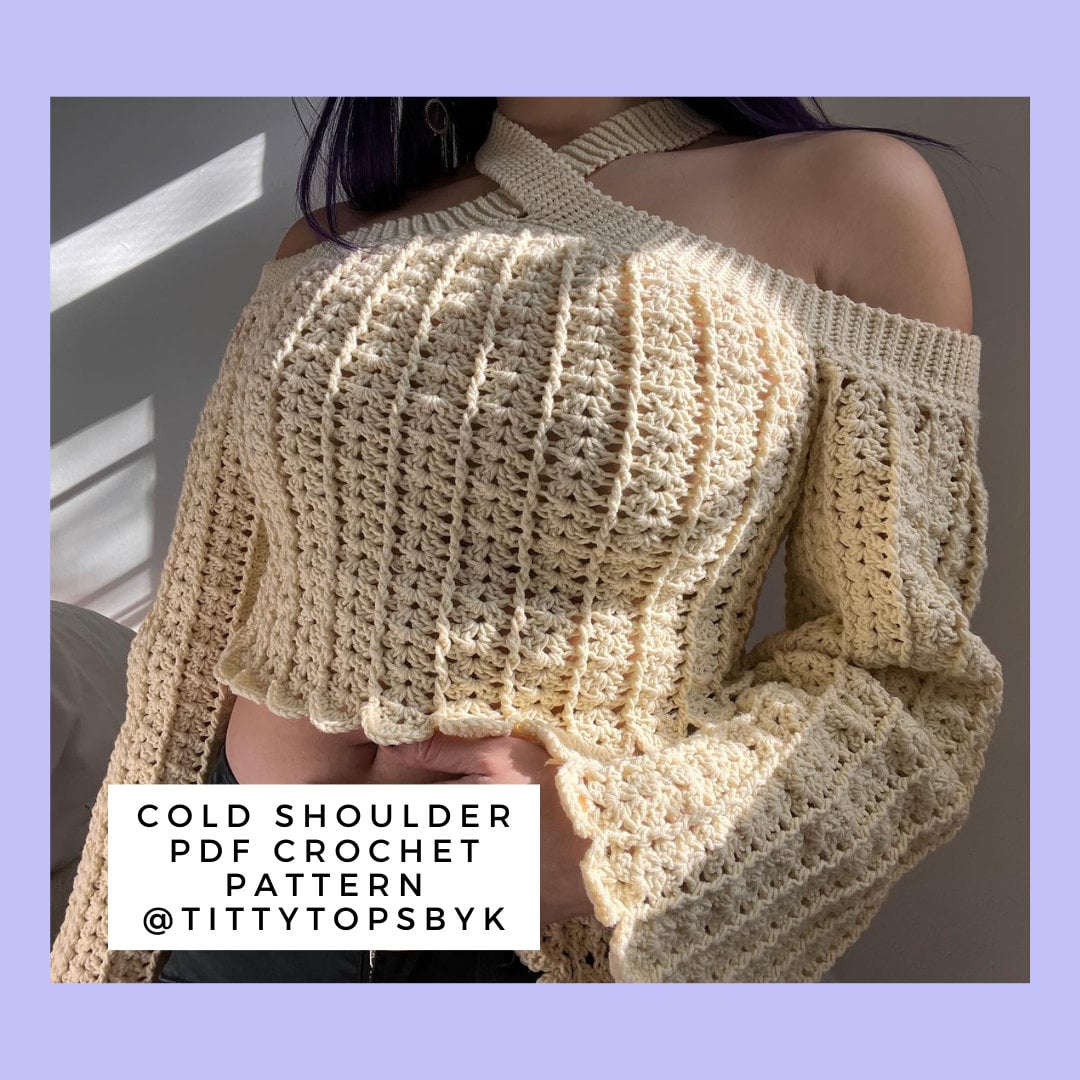 Cold Shoulder Sweater/top Crochet Pattern (PDF ONLY) - Etsy