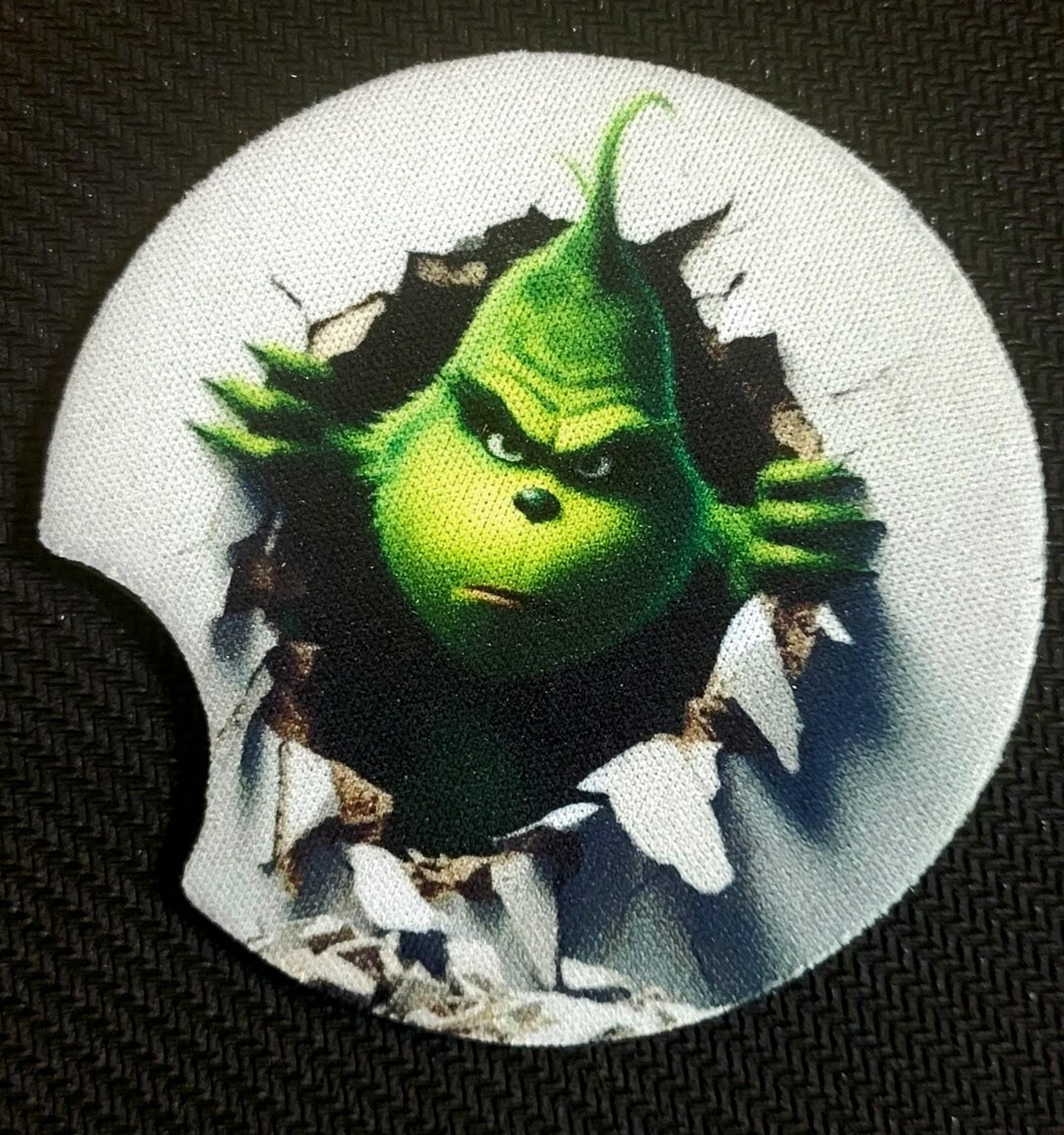 The Grinch's Front Side and His Backside, Car Coasters Great for Home ...