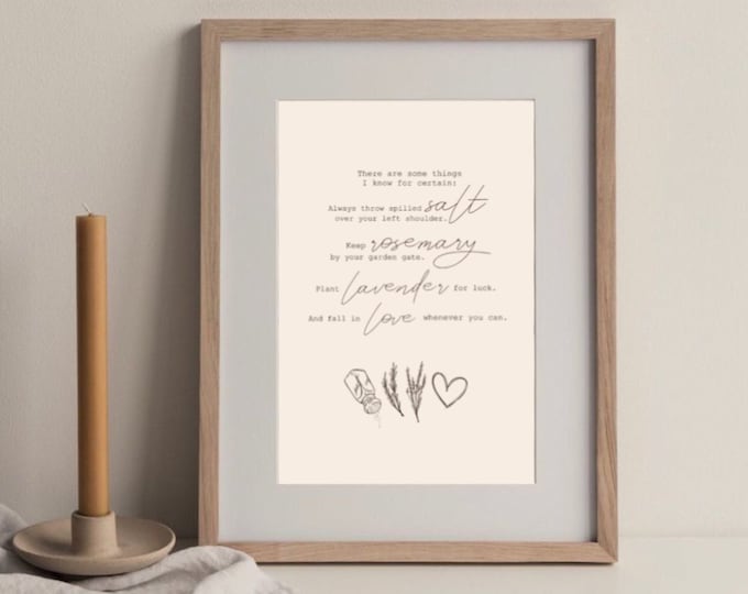 Practical Magic "some Things I Know for Certain" Digital Print LARGE ...