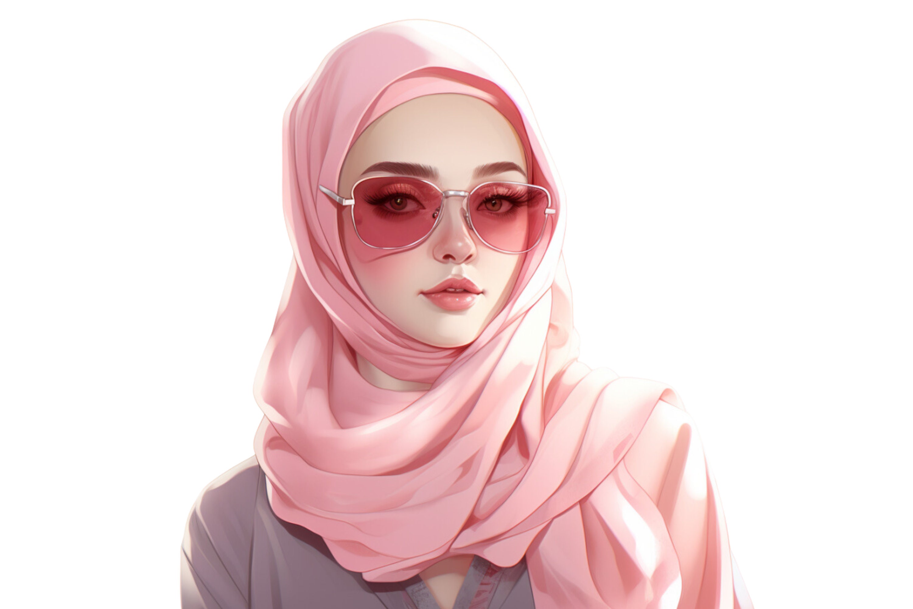 Muslim Hijabi Girl Clipart, Muslima Women Watercolor Art, Islamic Art ...