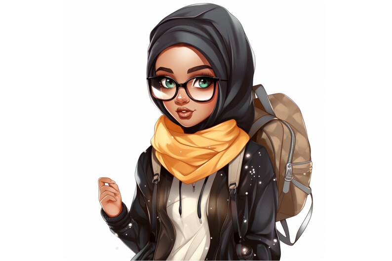 Muslim Girl Clip Art, Muslim Woman Art, Muslim Girl SVG, Islamic Art ...