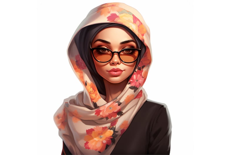 Muslim Girl Clip Art, Muslim Woman Art, Muslim Girl SVG, Islamic Art ...