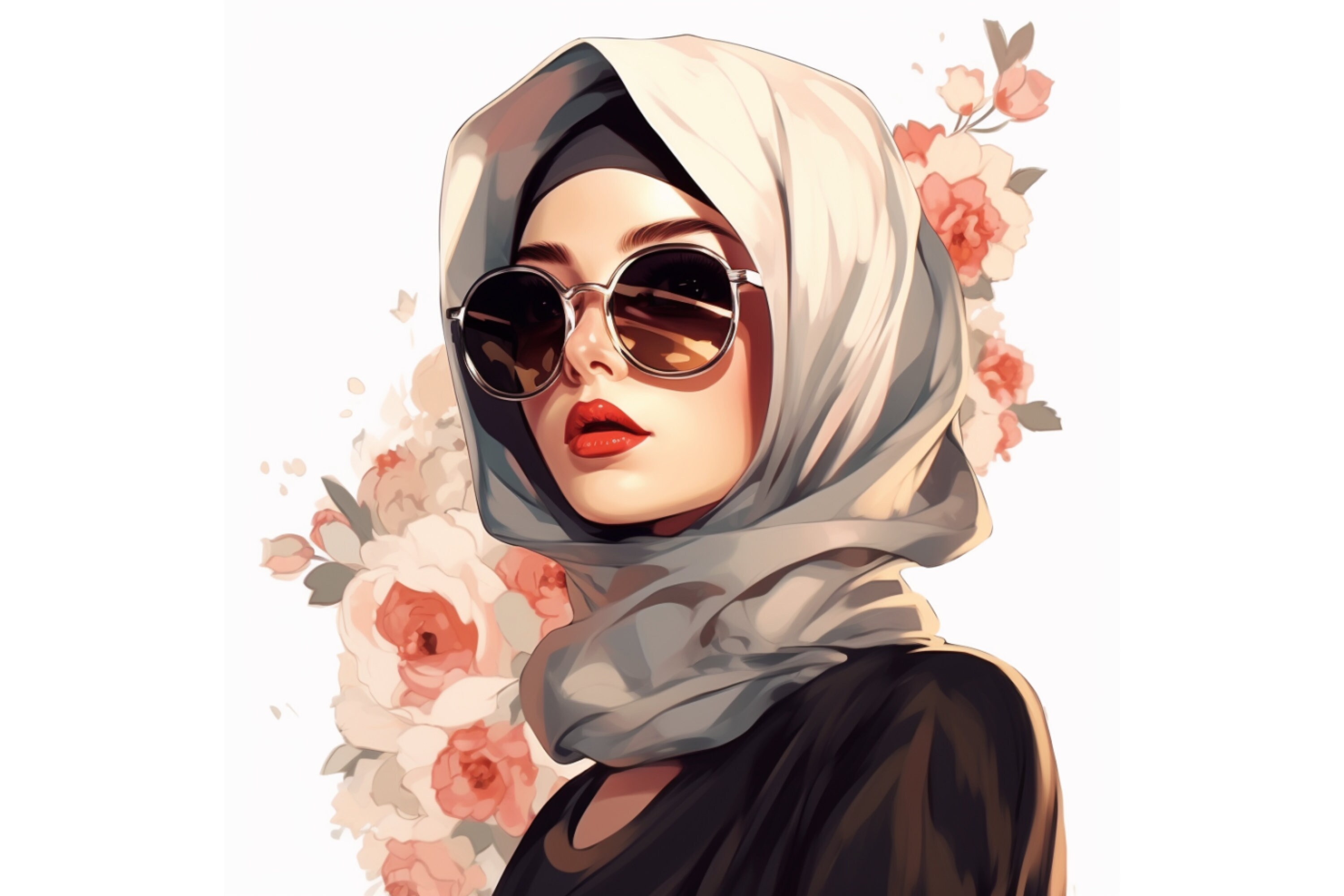 Muslim Girl Clip Art, Muslim Woman Art, Muslim Girl SVG, Islamic Art ...