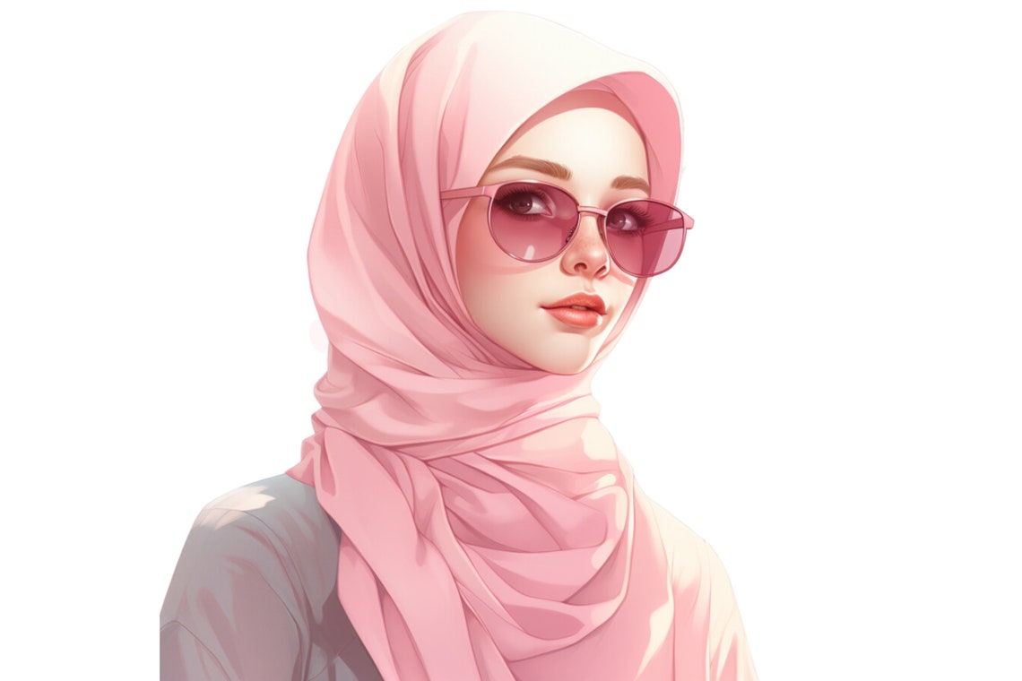 Muslim Hijabi Girl Clipart, Muslima Women Watercolor Art, Islamic Art ...