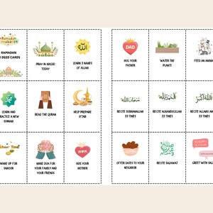 Ramadan 30 Deed Cards Printable / Islamic Flashcards / Printable ...