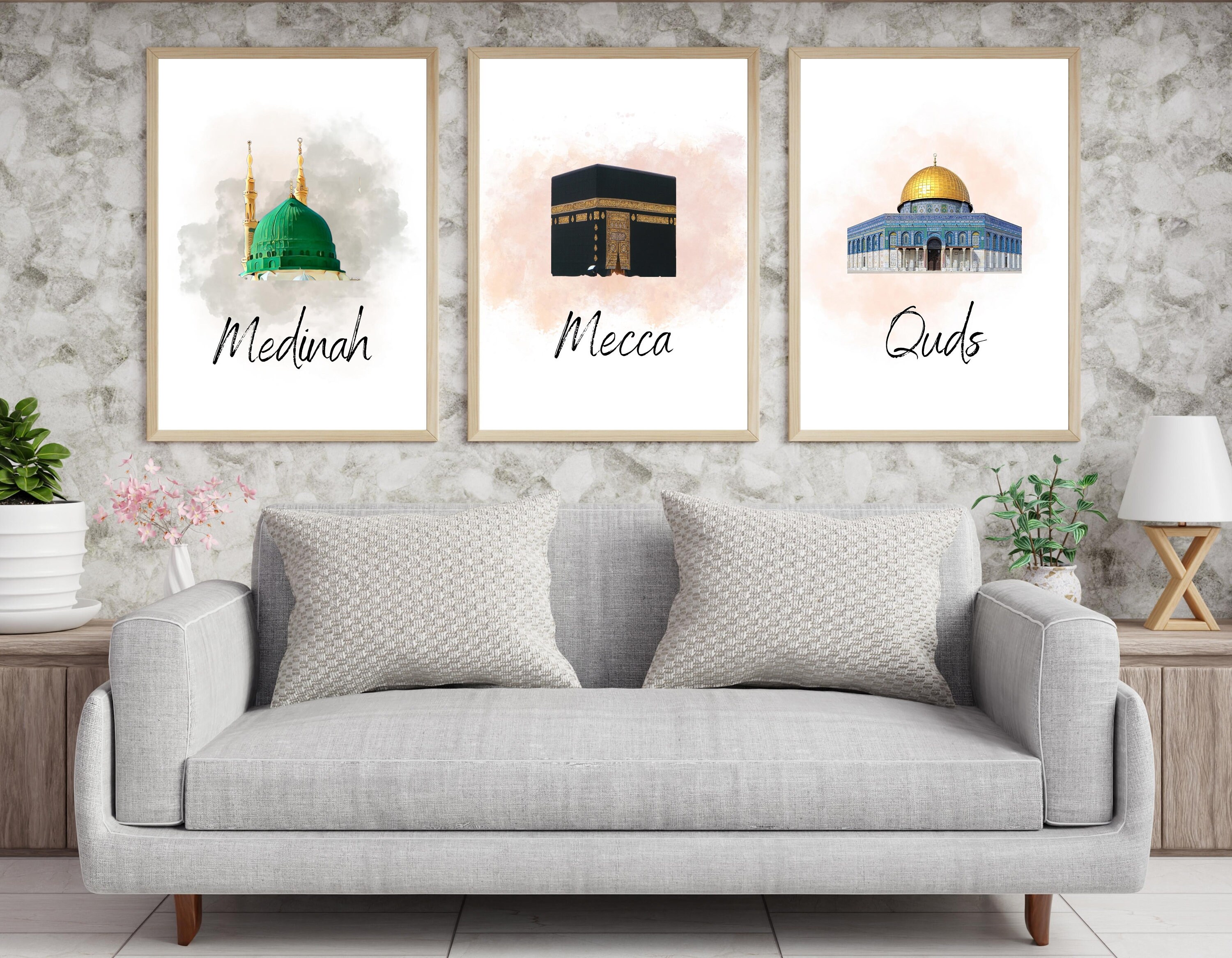 3 Masjids 3 Mosques Printable Posters Print/ Masjid Al Aqsa/ - Etsy