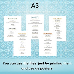 Quran Surahs Printable Poster: Easy Learn, Trace & Memorize (digital ...