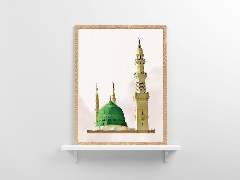 Masjid an Nabawi Printable Islamic Wall Art / Prophet's Mosque Print ...