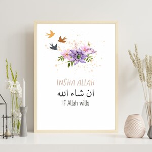 Printable Islamic Nursery Wall Art Set of 5 / Bismillah Subhanallah ...