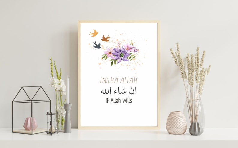 Printable Islamic Nursery Wall Art Set of 5 / Bismillah Subhanallah ...
