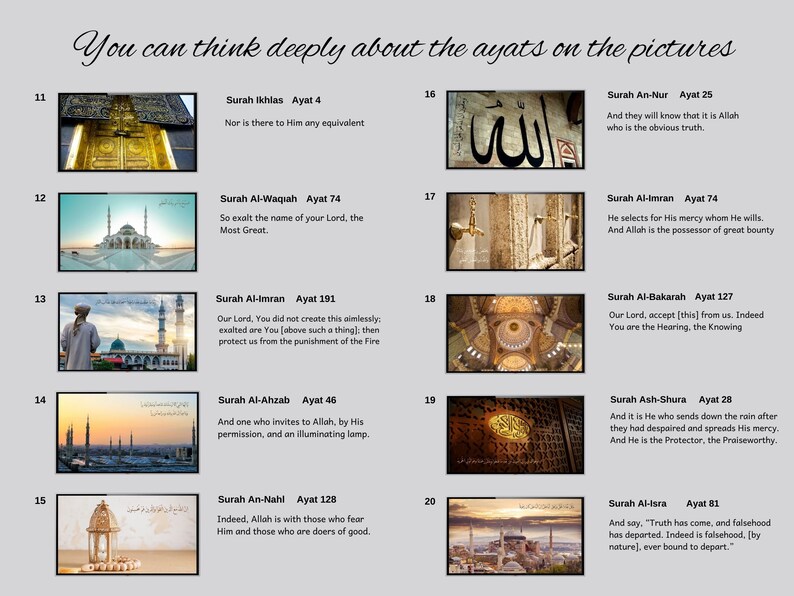 Islamic Mosque Frame TV Art: Arabic Calligraphy Decor (20 Piece Digital ...