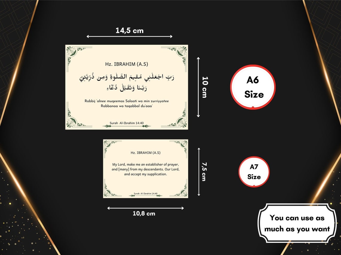 Ramadan Dua Cards Prophet Duas in Qur'an / Islamic Dua Prints Flash ...