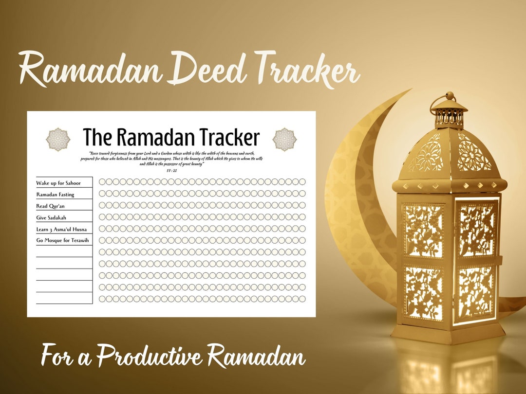 Ramadan Deed Tracker 30 Days Ramadan Print / Printable Ramadan Tracker ...