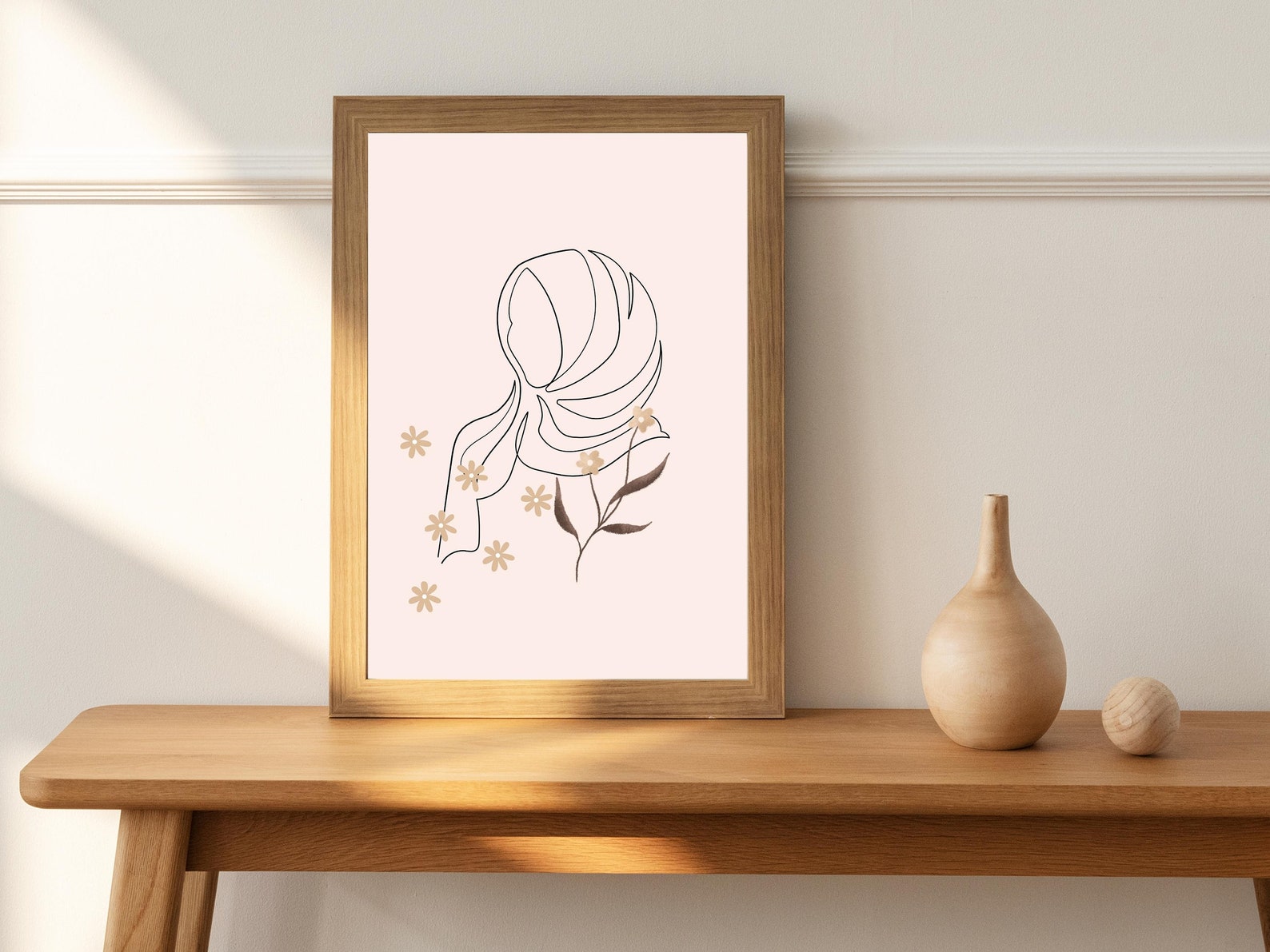 Hijabi Woman Line Art Print, Islamic Wall Decor (digital Download) - Etsy