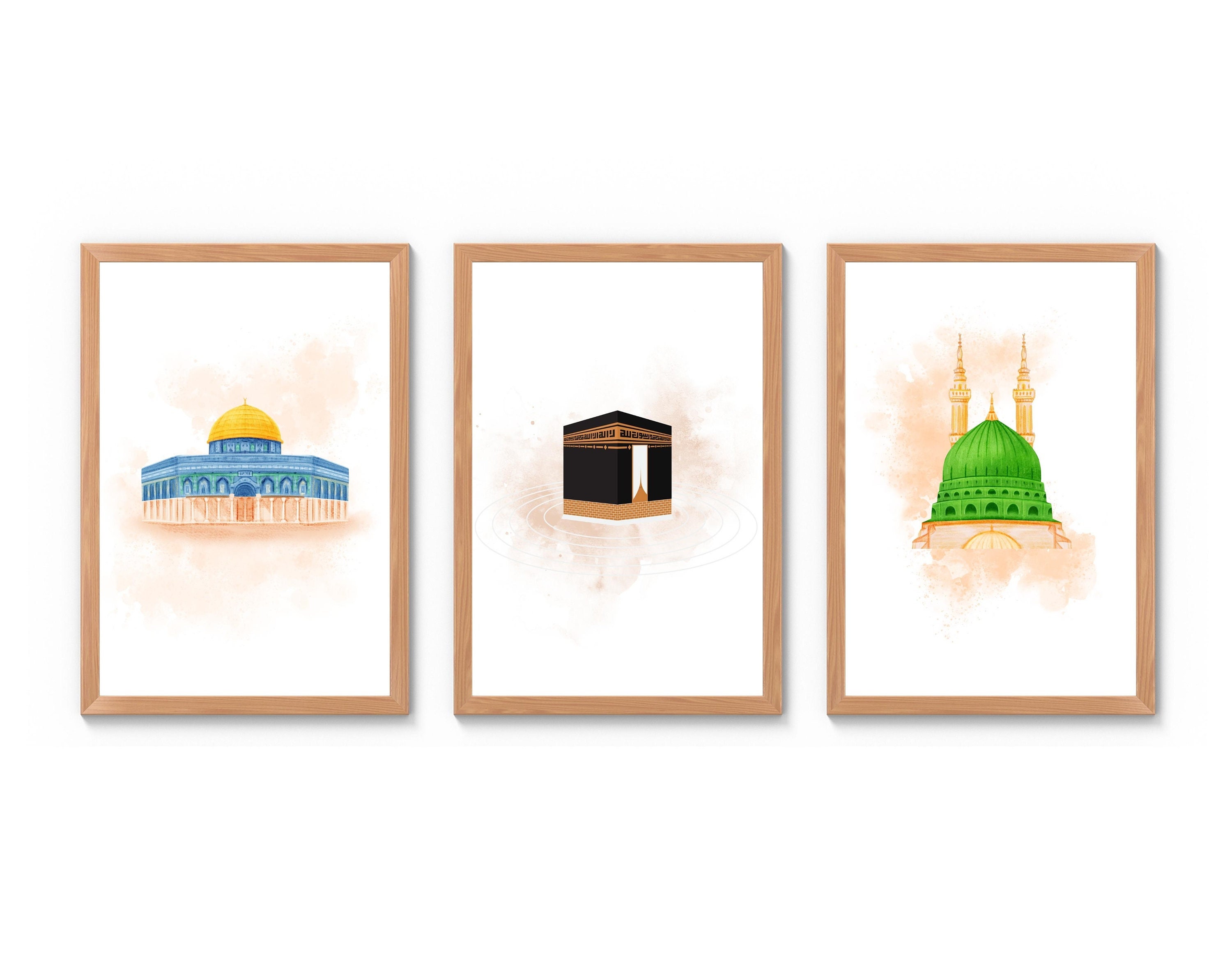 3 Masjids 3 Mosques Printable Posters Masjid Aqsa Kaaba - Etsy