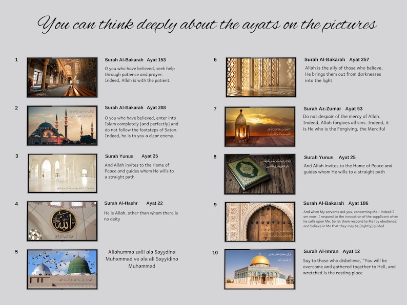 Islamic Mosque Frame TV Art: Arabic Calligraphy Decor (20 Piece Digital ...