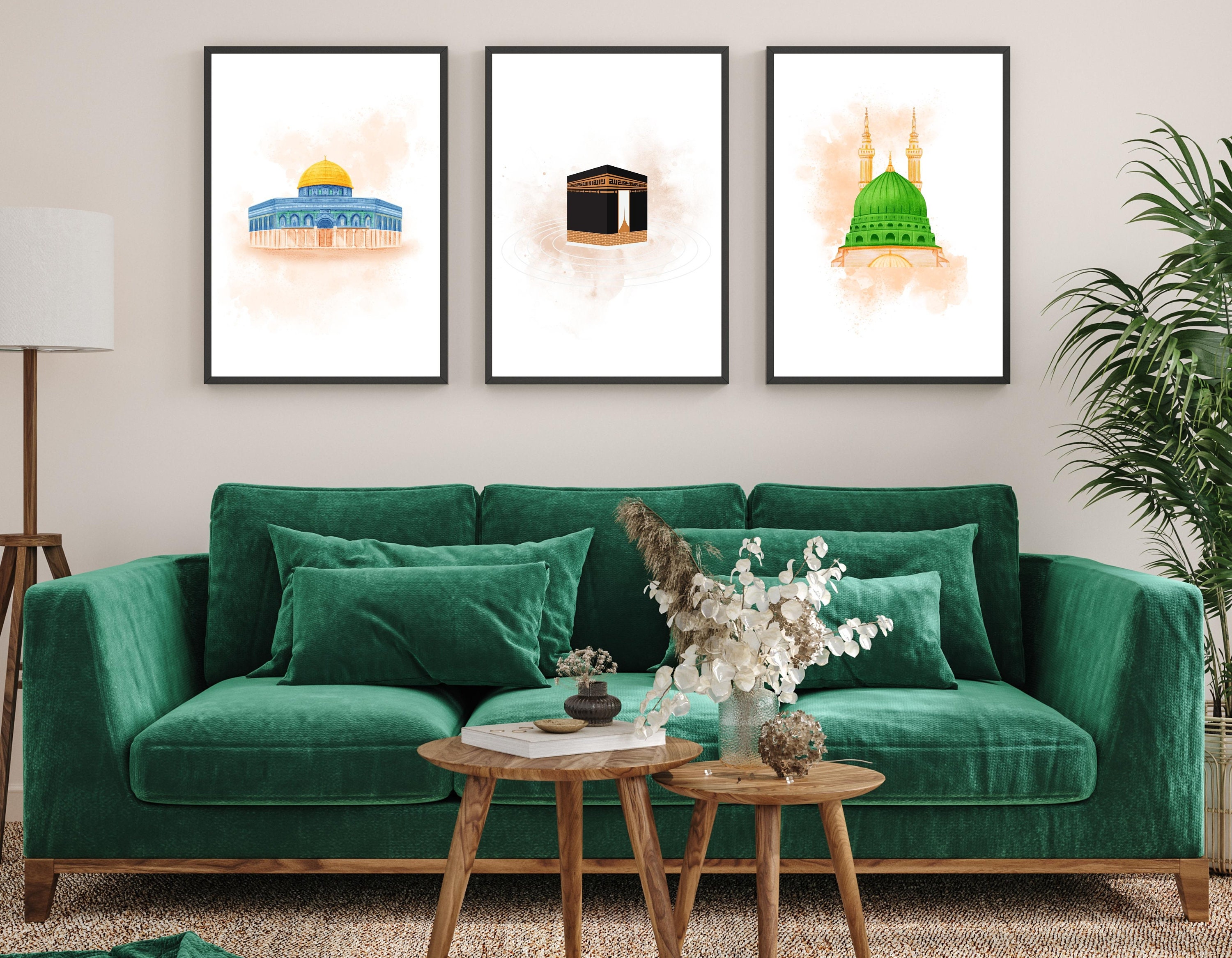 3 Masjids 3 Mosques Printable Posters Masjid Aqsa Kaaba Prophet's ...