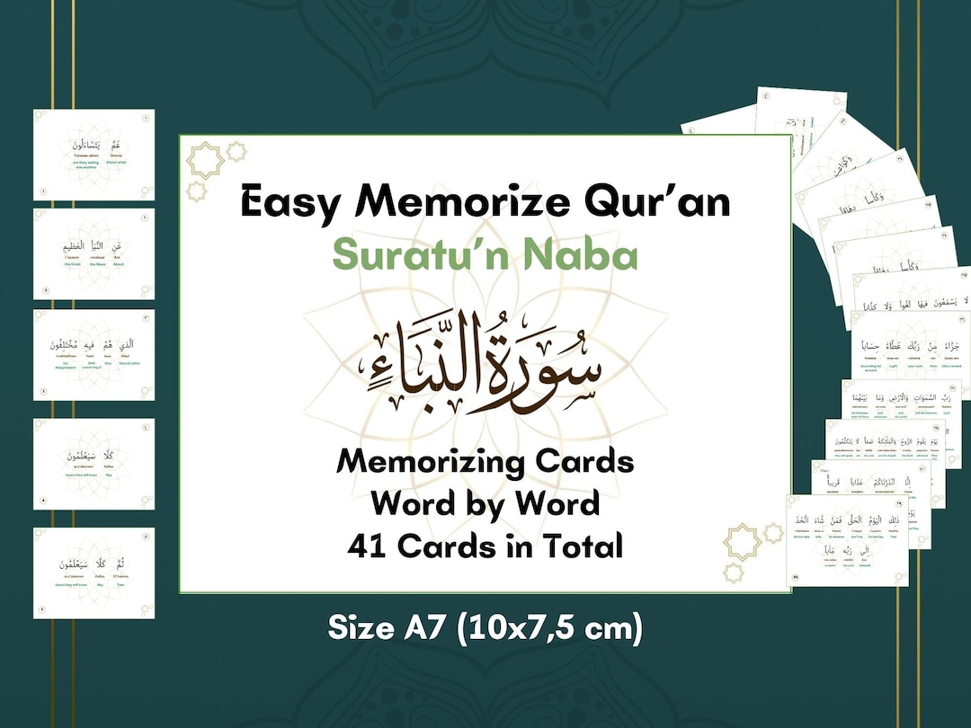 Easy Learn and Memorize Quran Surah an Naba With Memorizing Cards ...