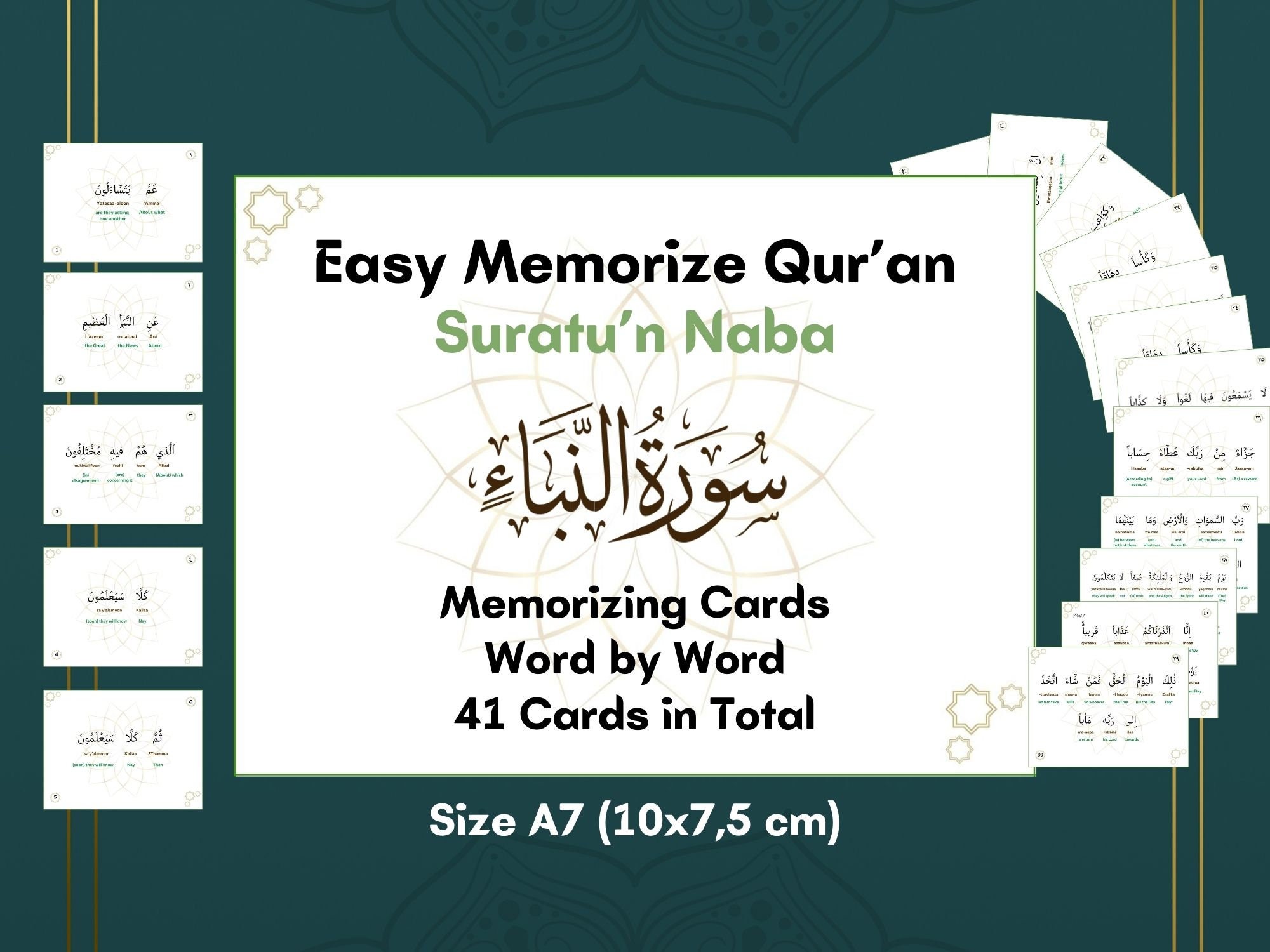 Easy Learn and Memorize Quran Surah an Naba With Memorizing Cards ...