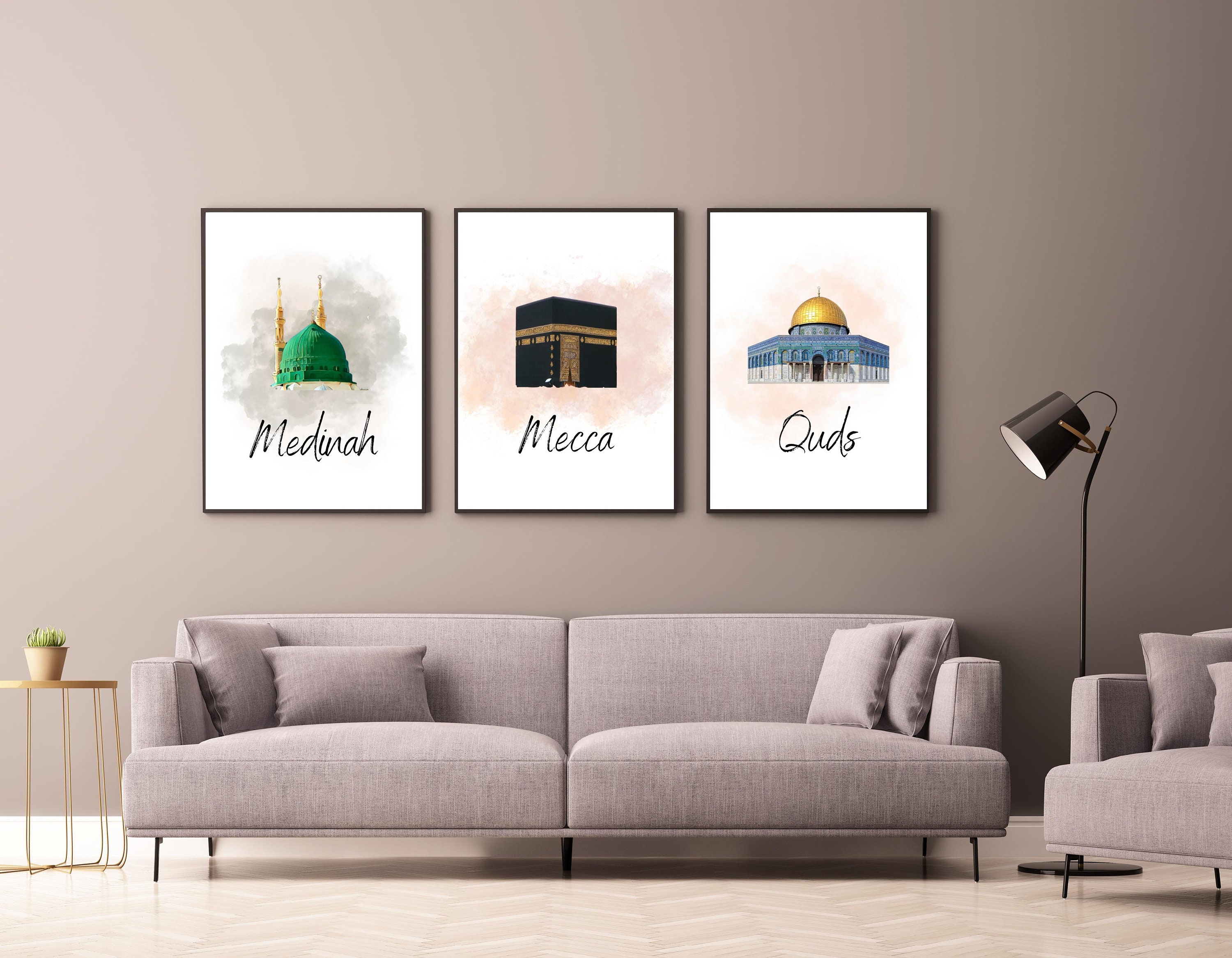 Customize 3 Masjids 3 Mosques Printable Posters Masjid Aqsa Kaaba ...